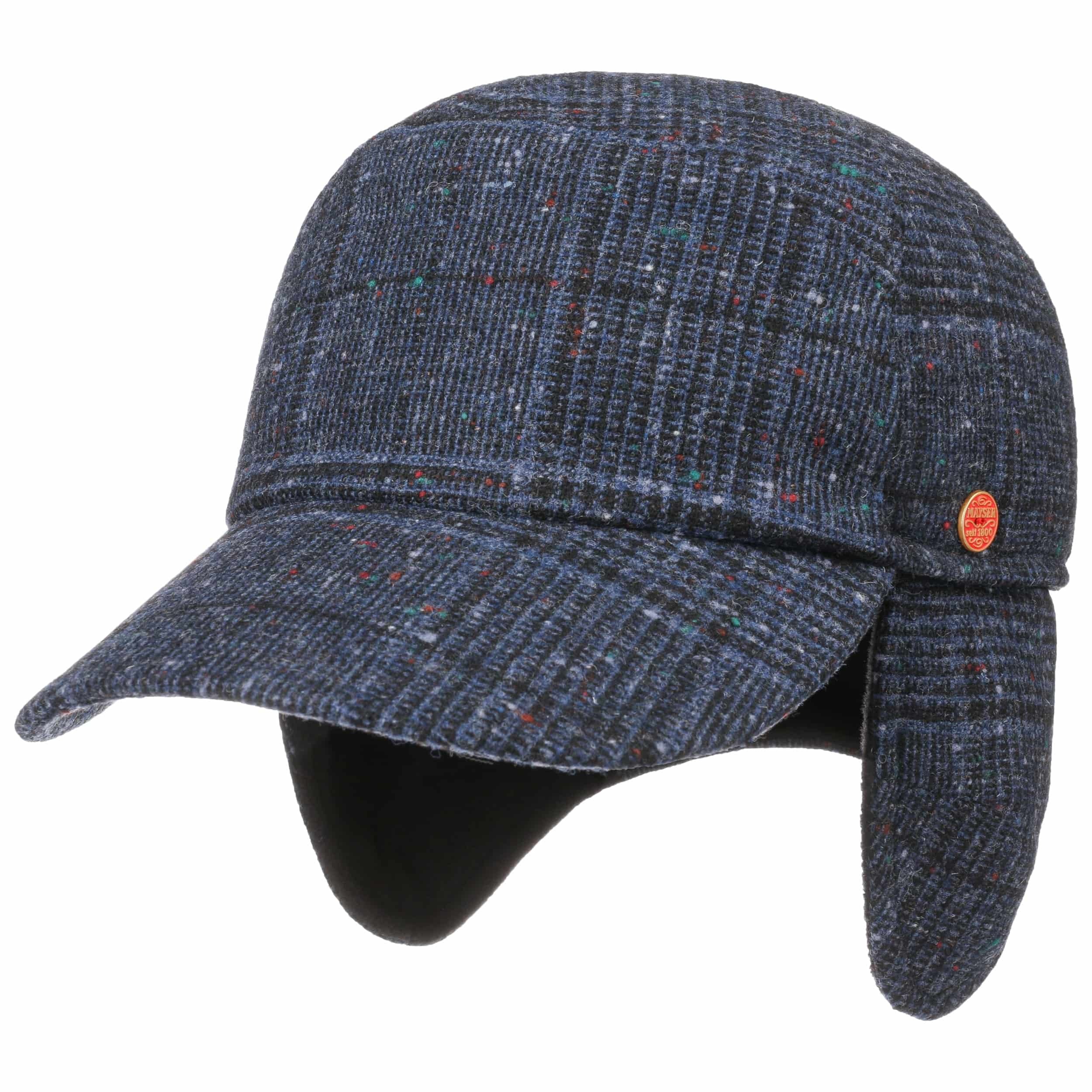 Tweed Check Cap with Ear Flaps by Mayser - £80.95