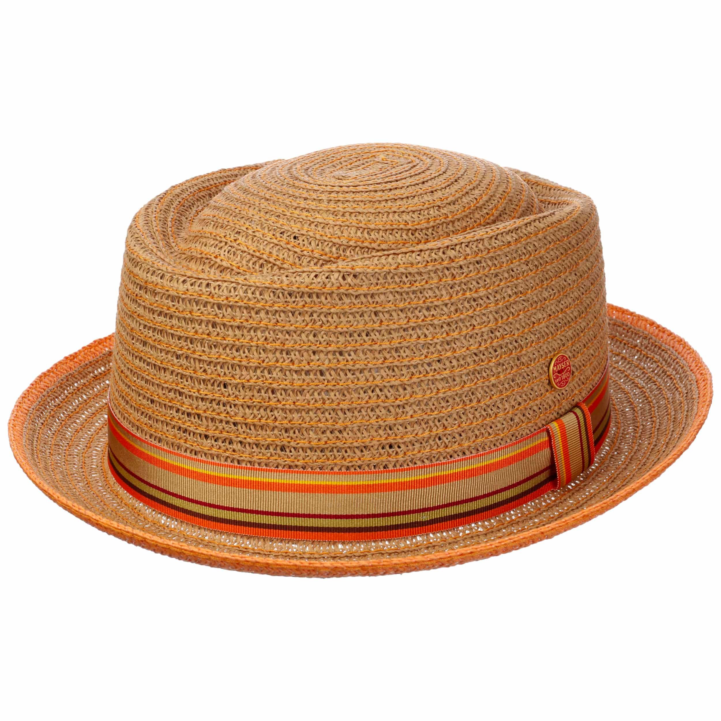 Andy Orange Pork Pie Straw Hat by Mayser - £80.95