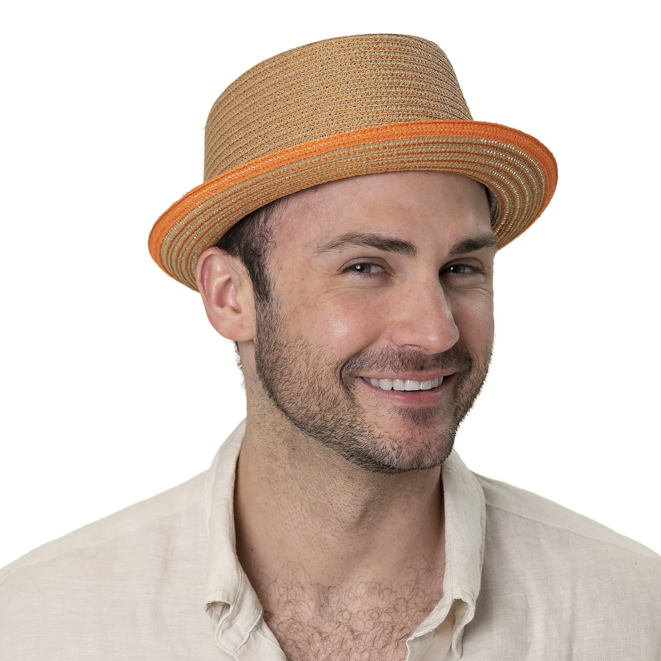 Andy Orange Pork Pie Straw Hat by Mayser - £81.95