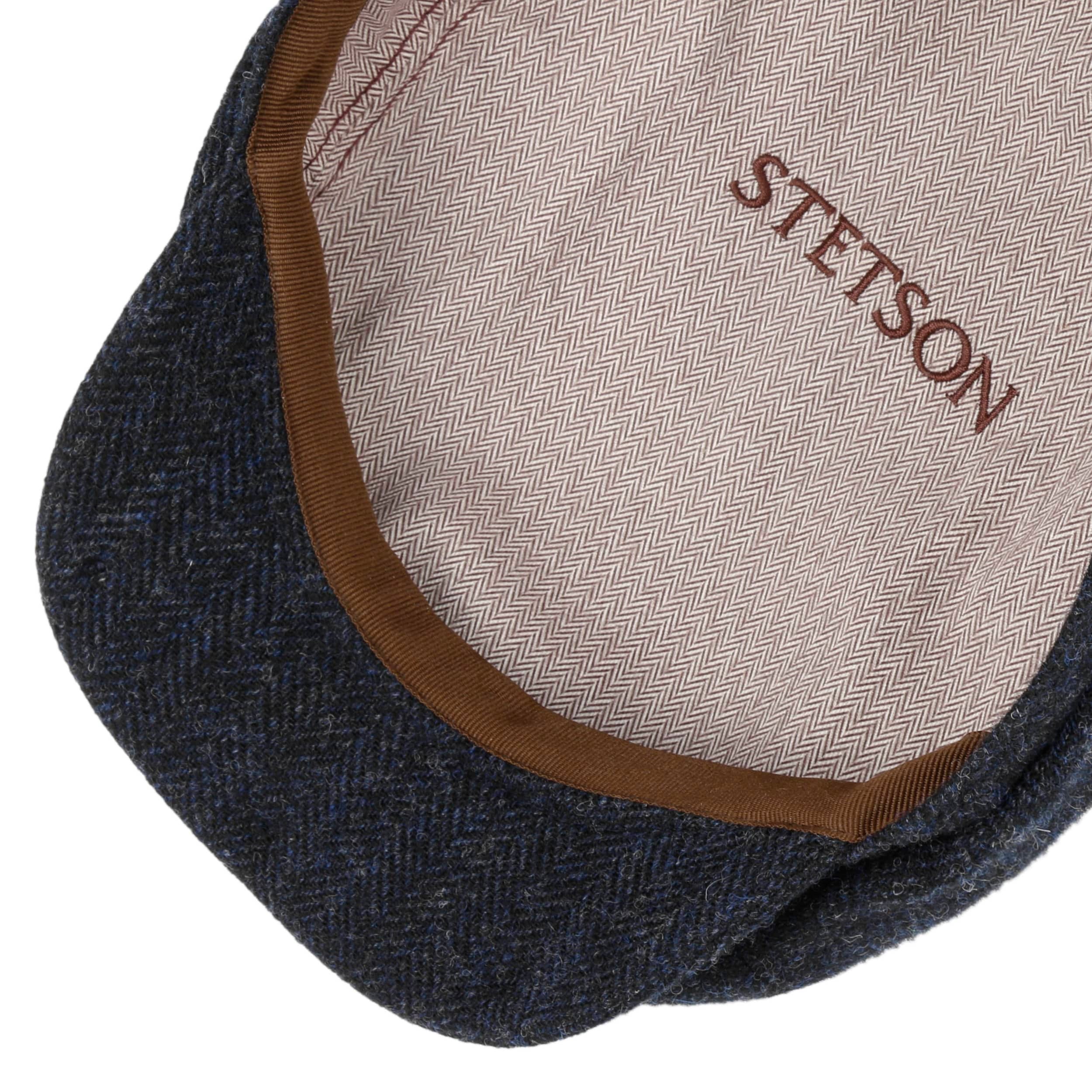 Brooklin Black Herringbone Flat Cap by Stetson - £89.00