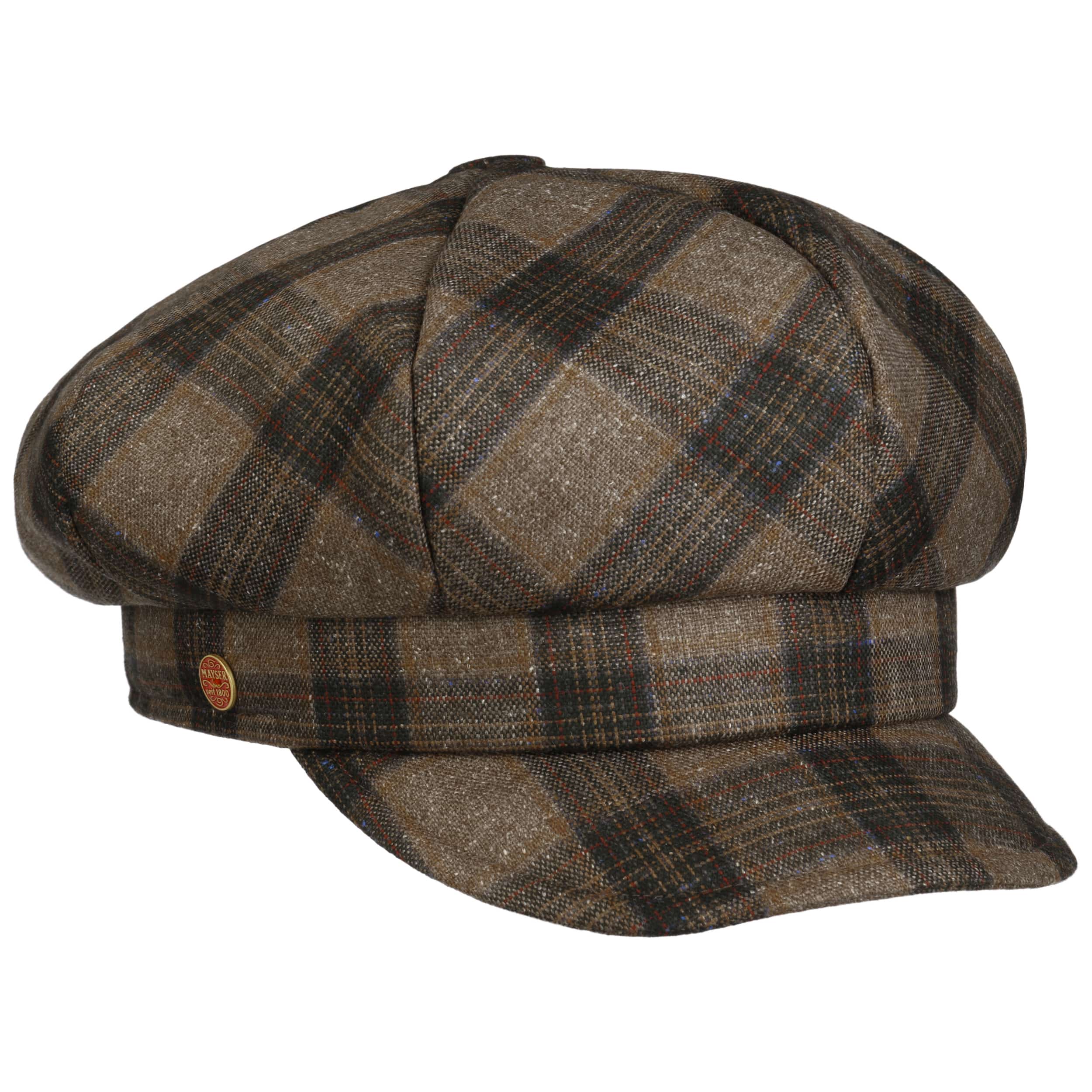 Camilla Silk Check Newsboy Cap by Mayser --> Shop Hats, Beanies & Caps online Hatshopping