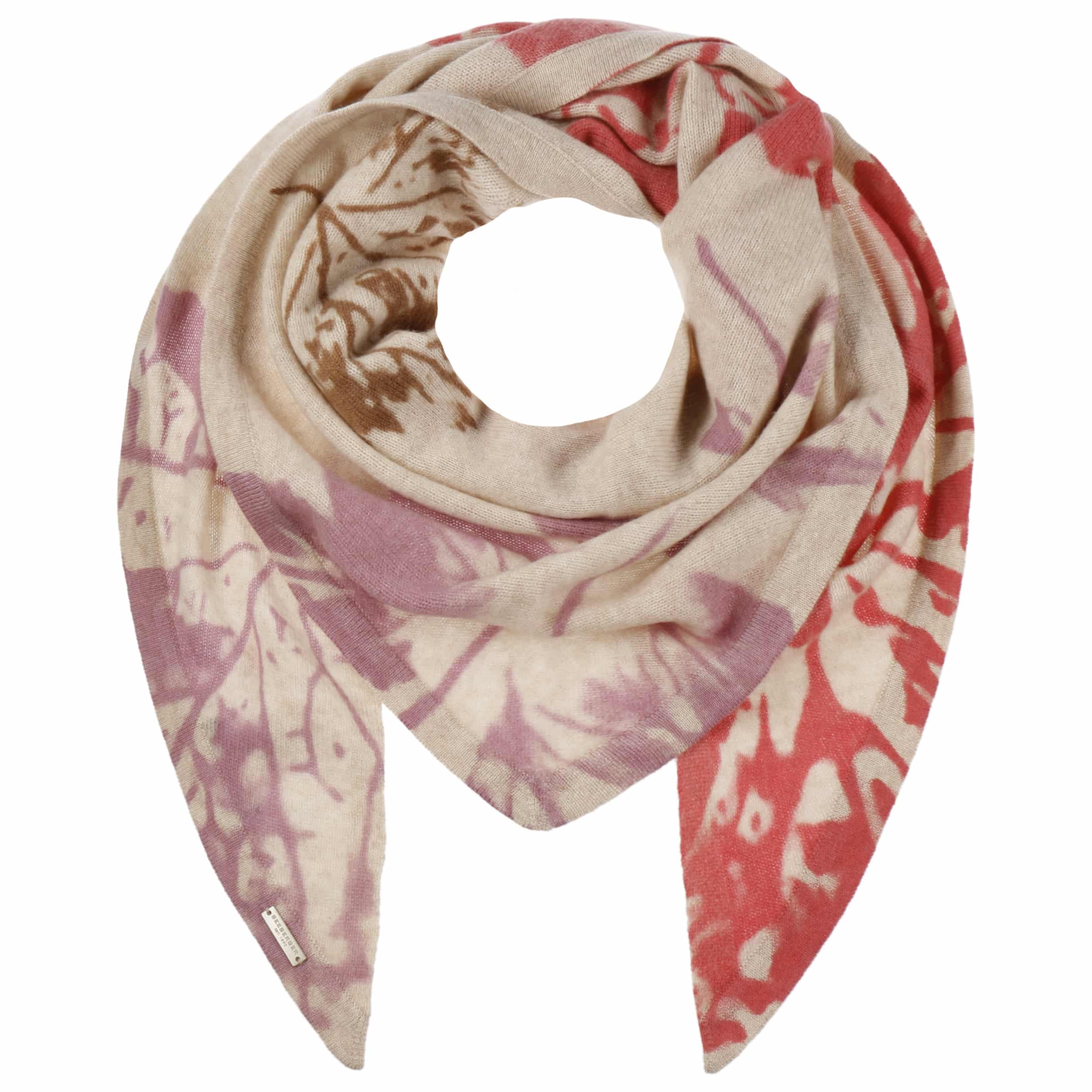 Cashmere Flower Triangular Scarf by Seeberger - £162.95