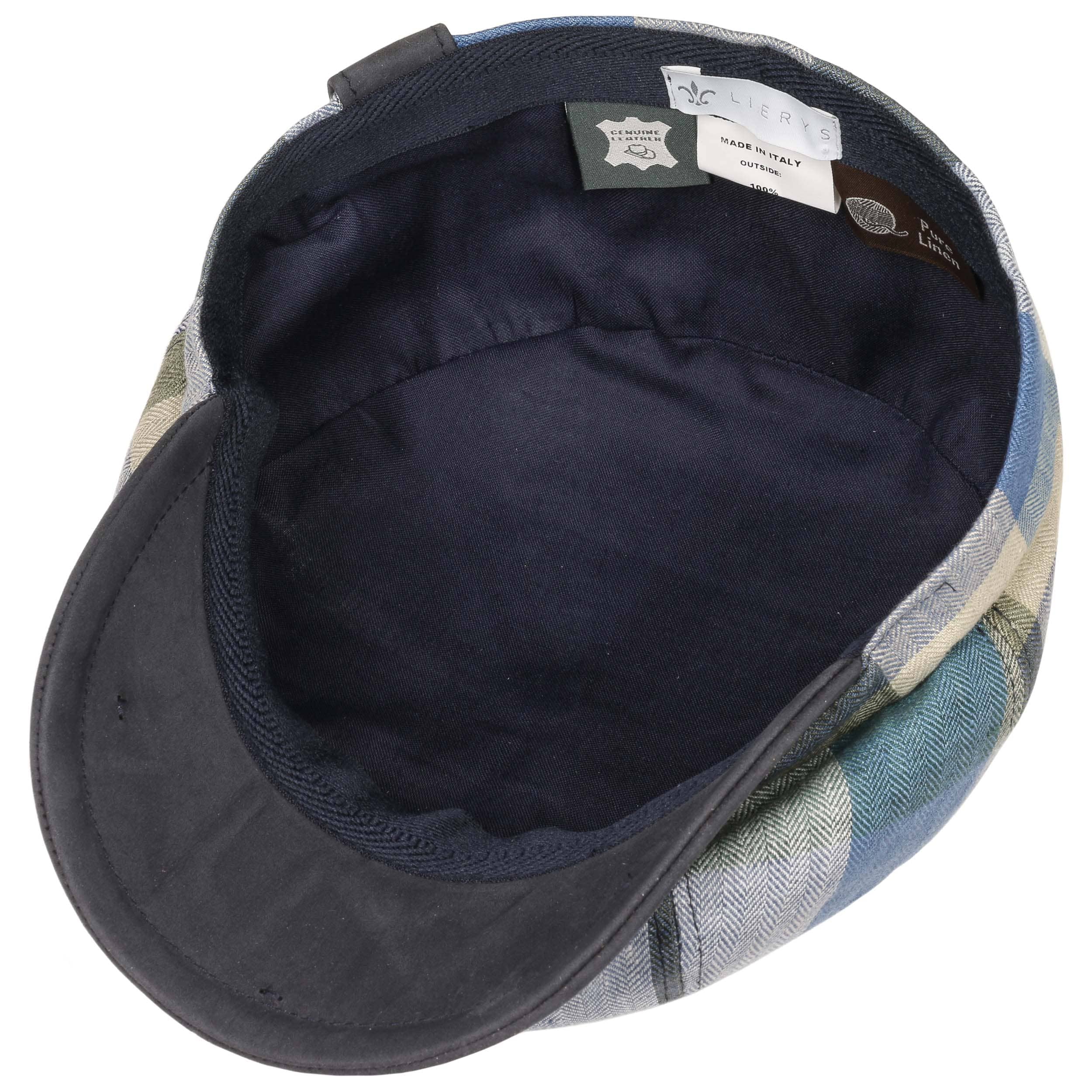 City Bic Leather Piping Flat Cap by Lierys - £72.95