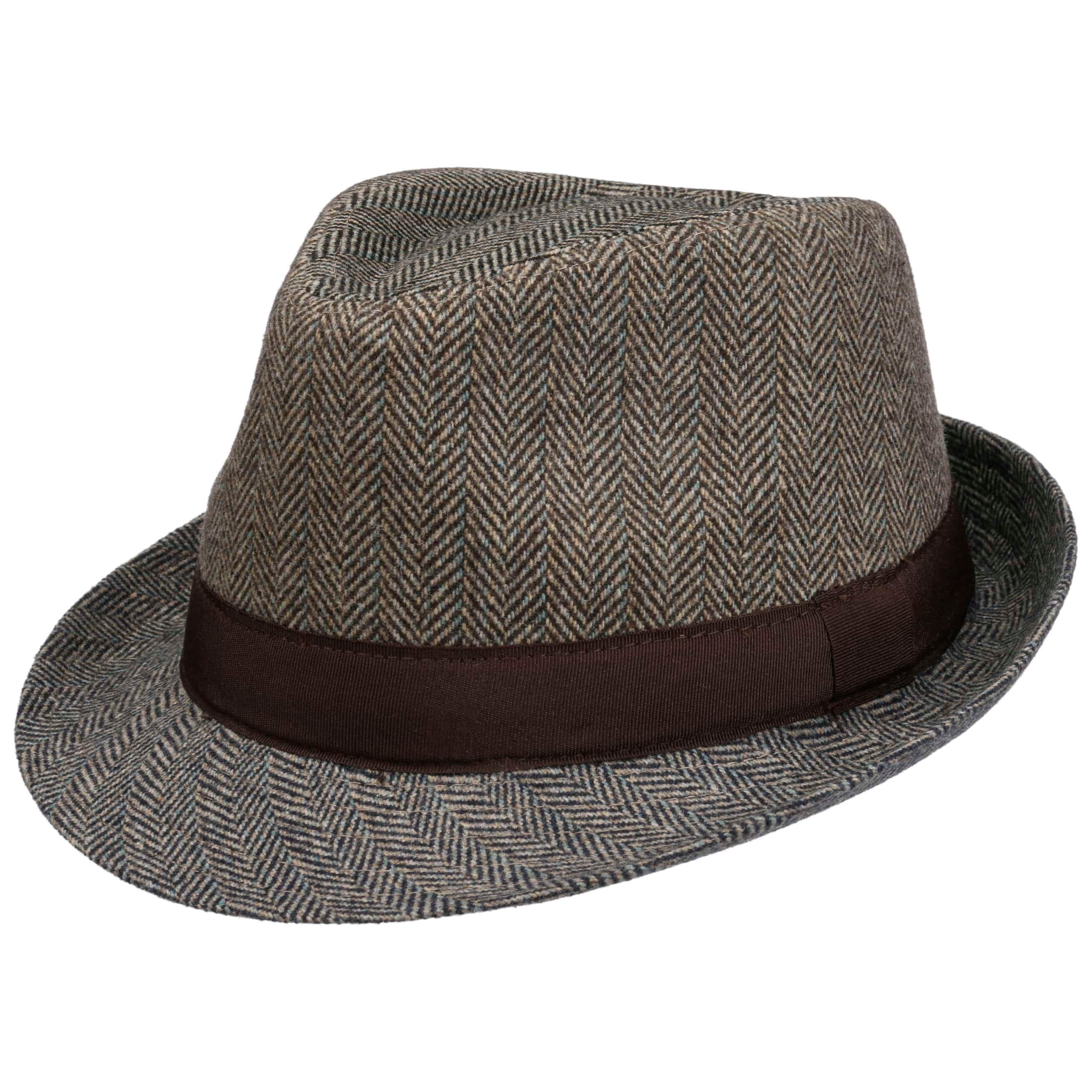 Classic Herringbone Cloth Trilby Hat by Lipodo - £31.95