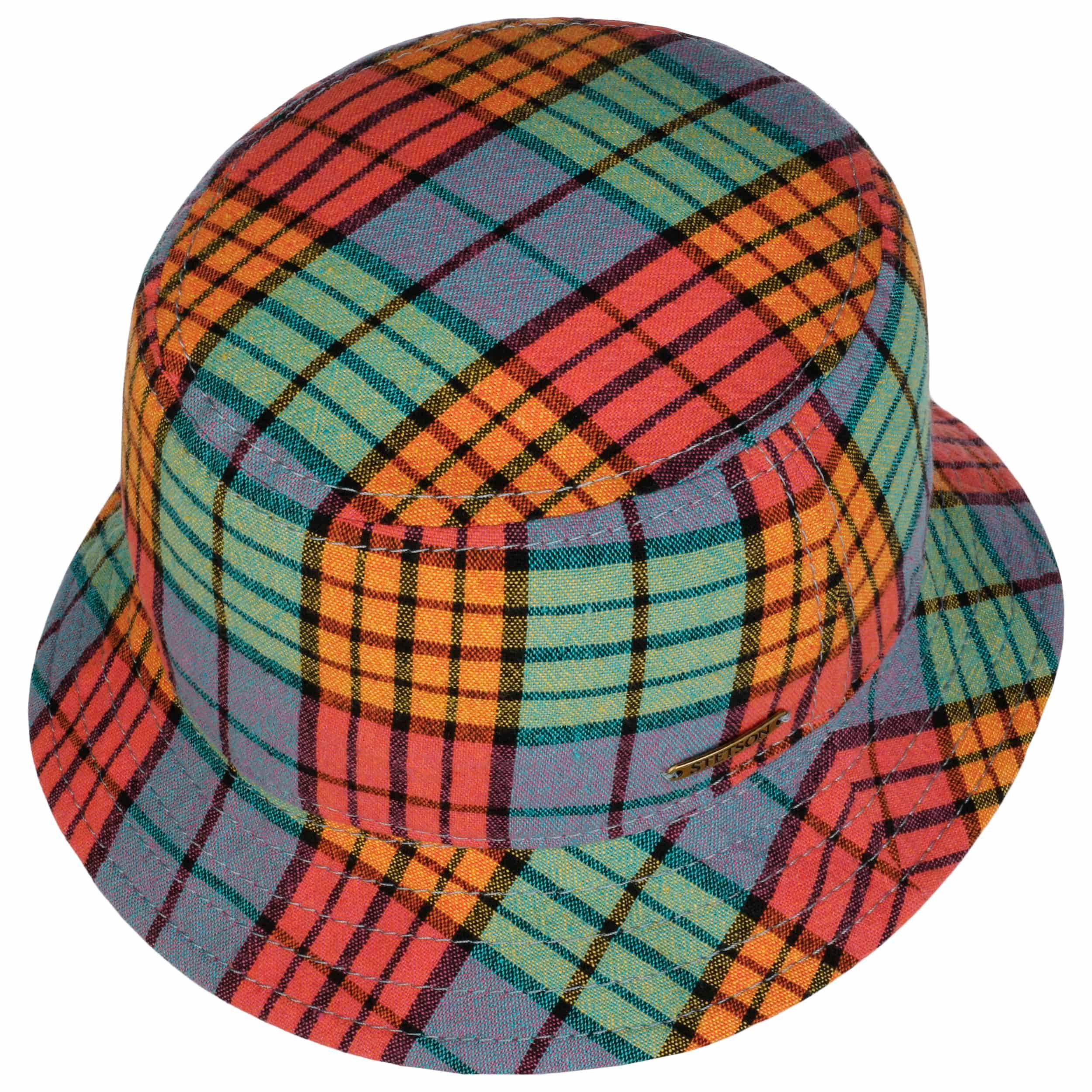 Colour Check Bucket Cloth Hat by Stetson - £89.00