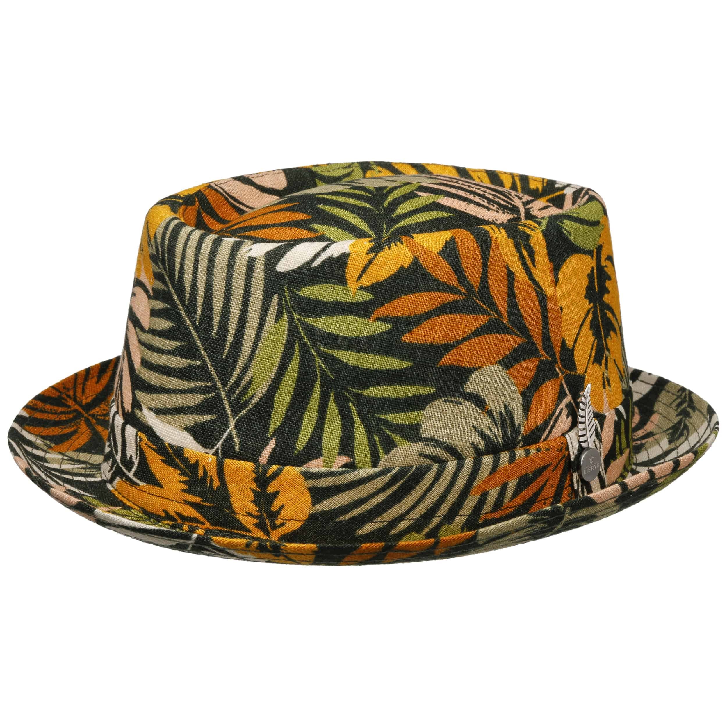Coloured Leaves Pork Pie Linen Hat by Lierys - £71.95