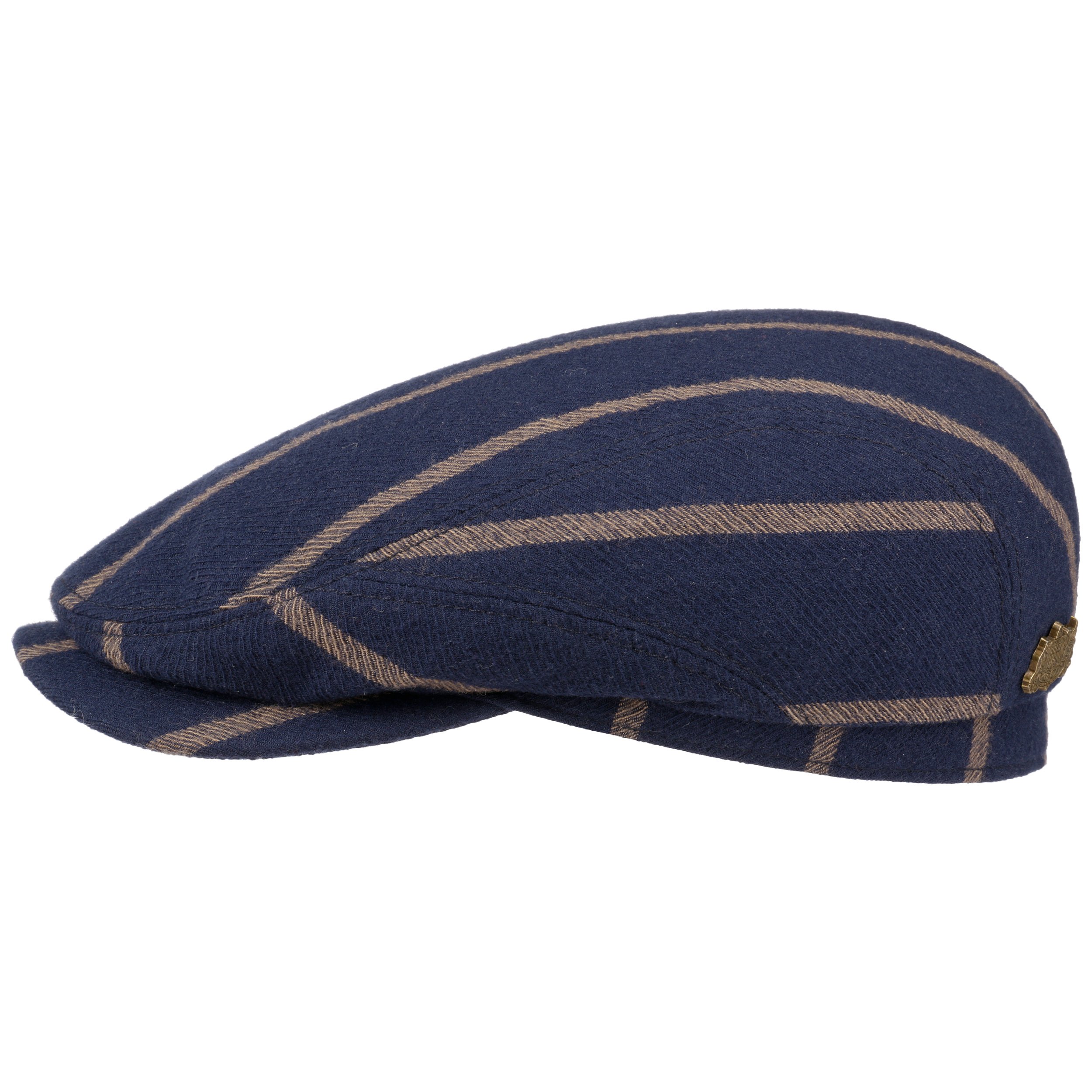 Contrast Stripes Wool Flat Cap by Stetson - £89.00