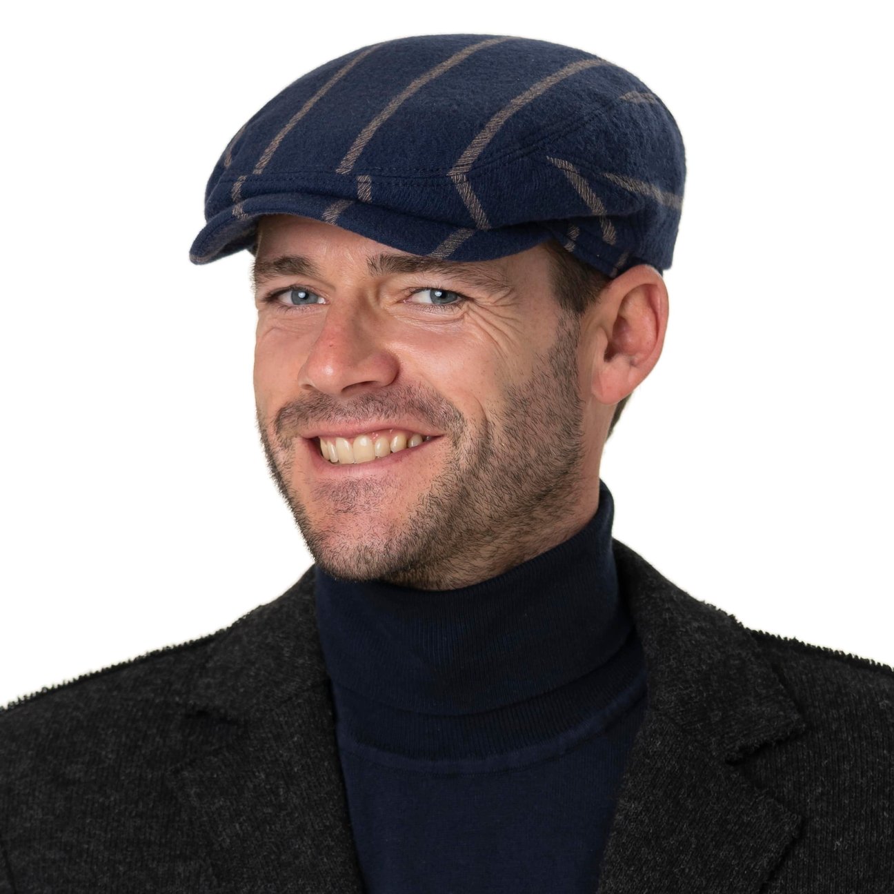 Contrast Stripes Wool Flat Cap by Stetson - £89.00