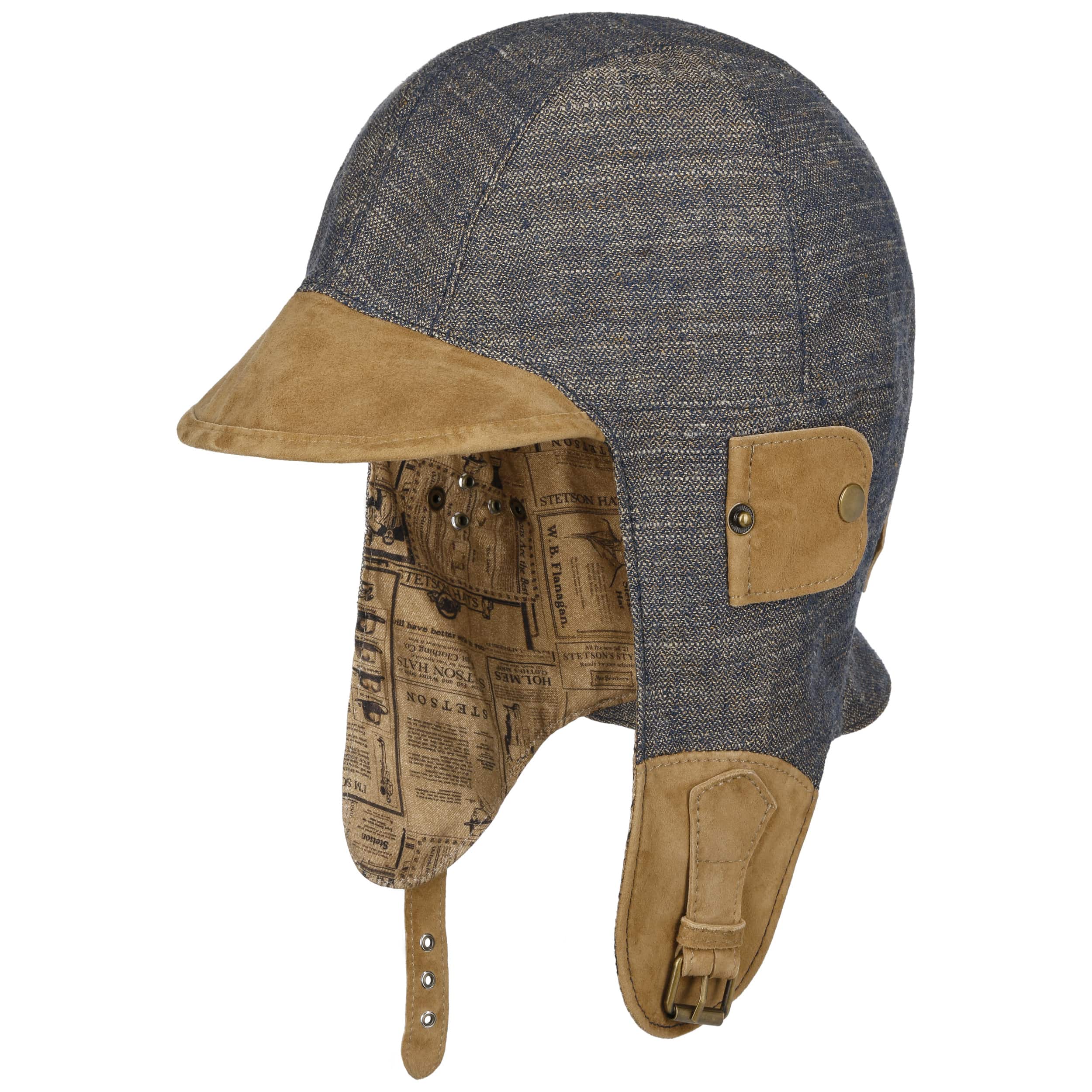 Convertible Herringbone Aviator Hat by Stetson - £149.00