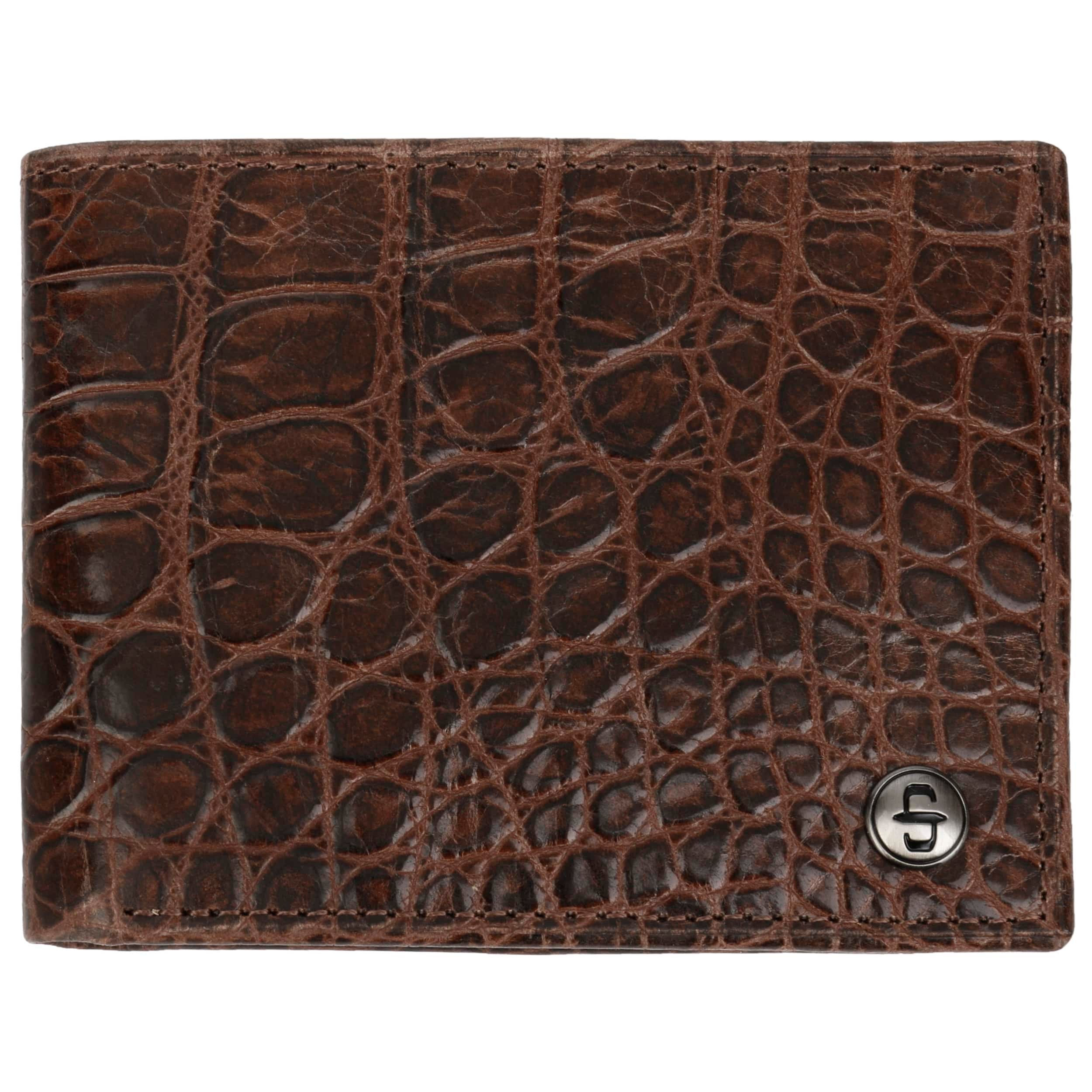 Croco Embossed Bi-Fold Leather Wallet by Stetson - £75.00