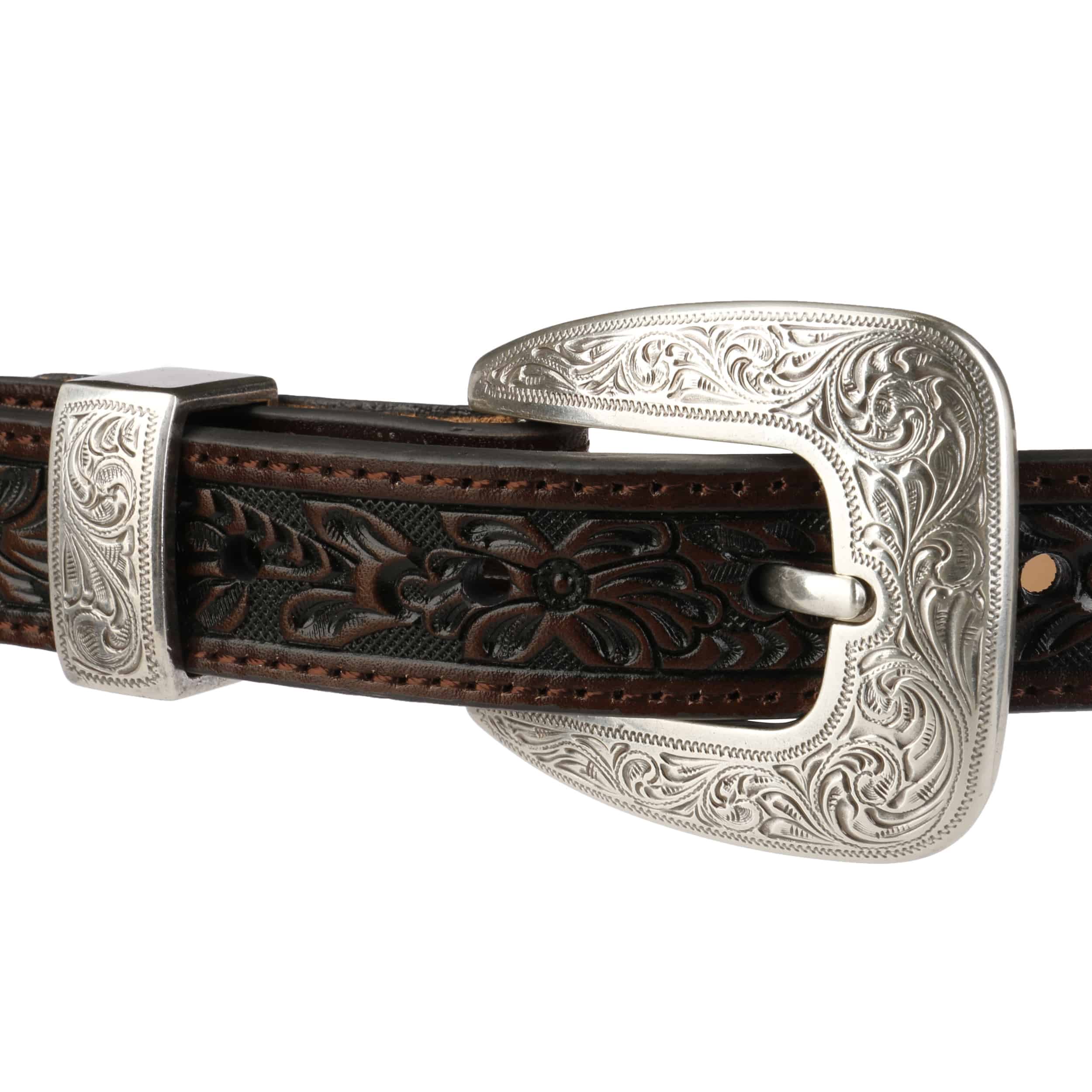 Croco Print Tooled Leather Belt by Stetson - £120.00