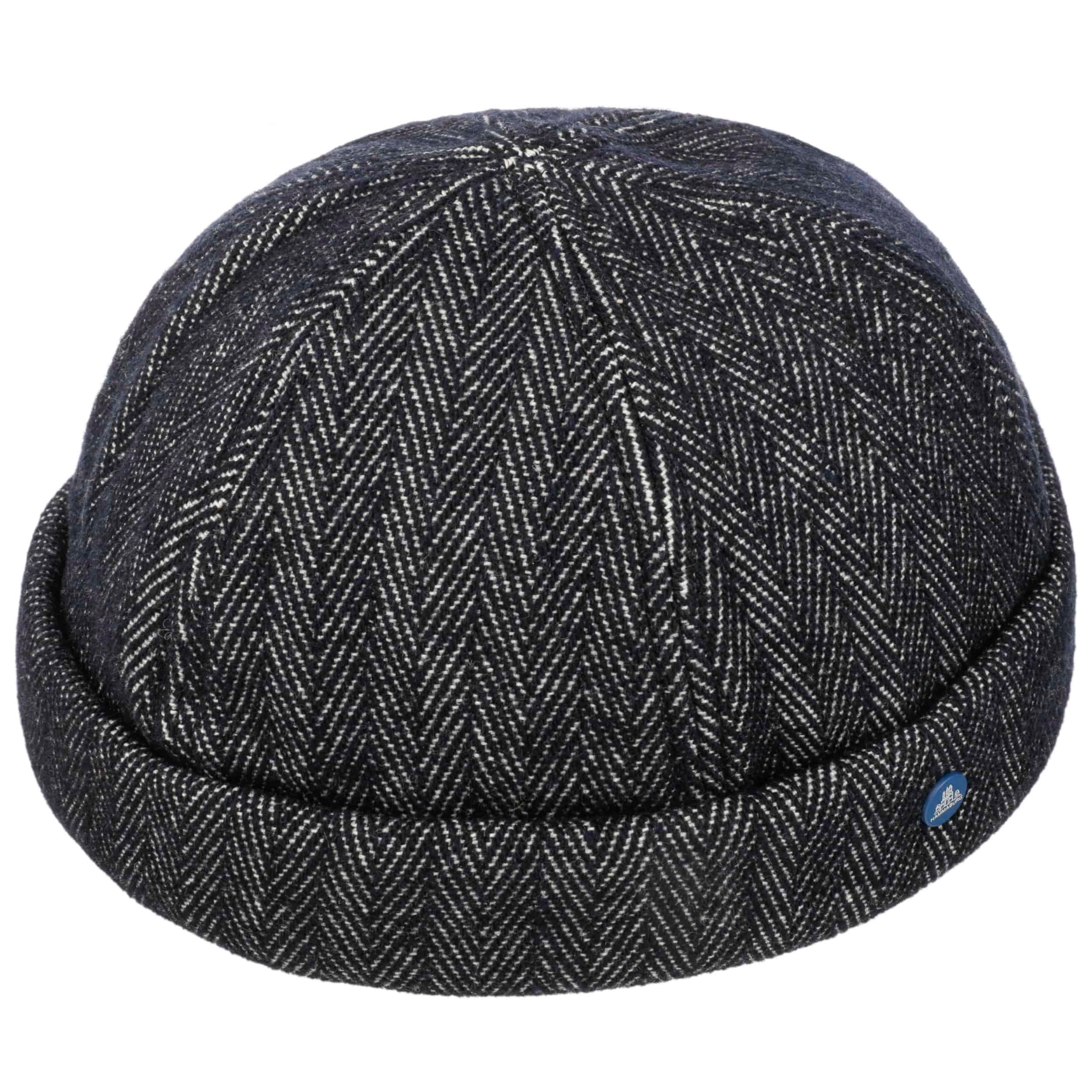Dark Herringbone Docker Hat by Hammaburg - £62.95