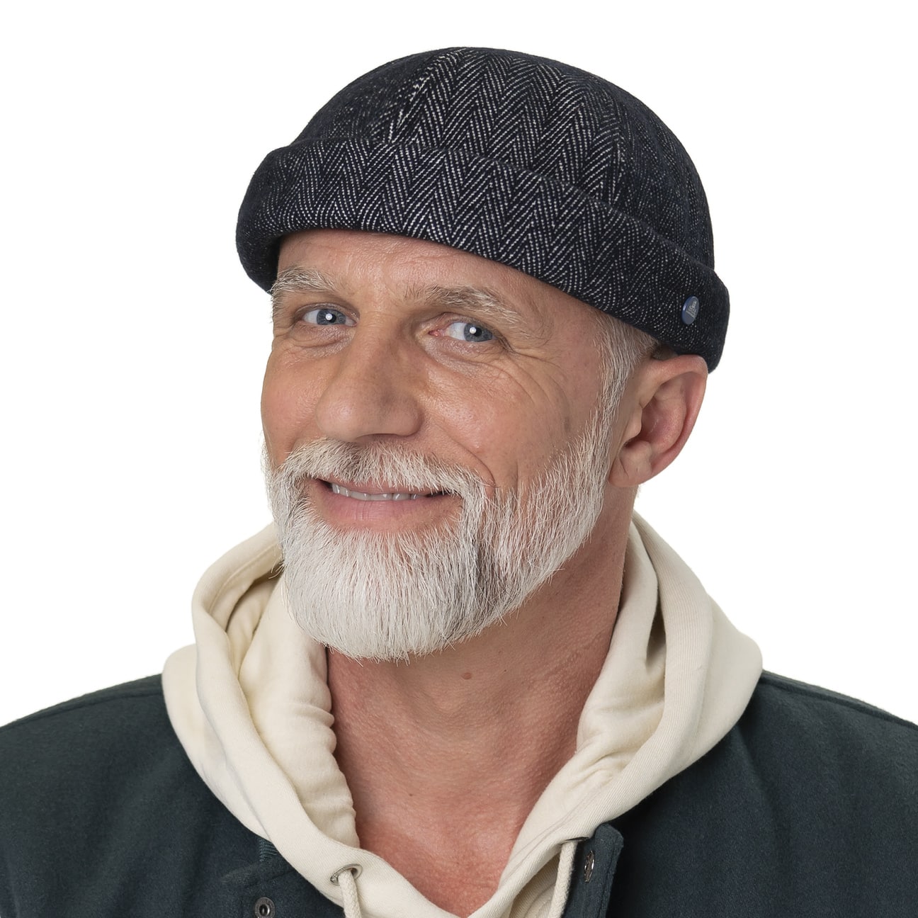 Dark Herringbone Docker Hat by Hammaburg - £63.95