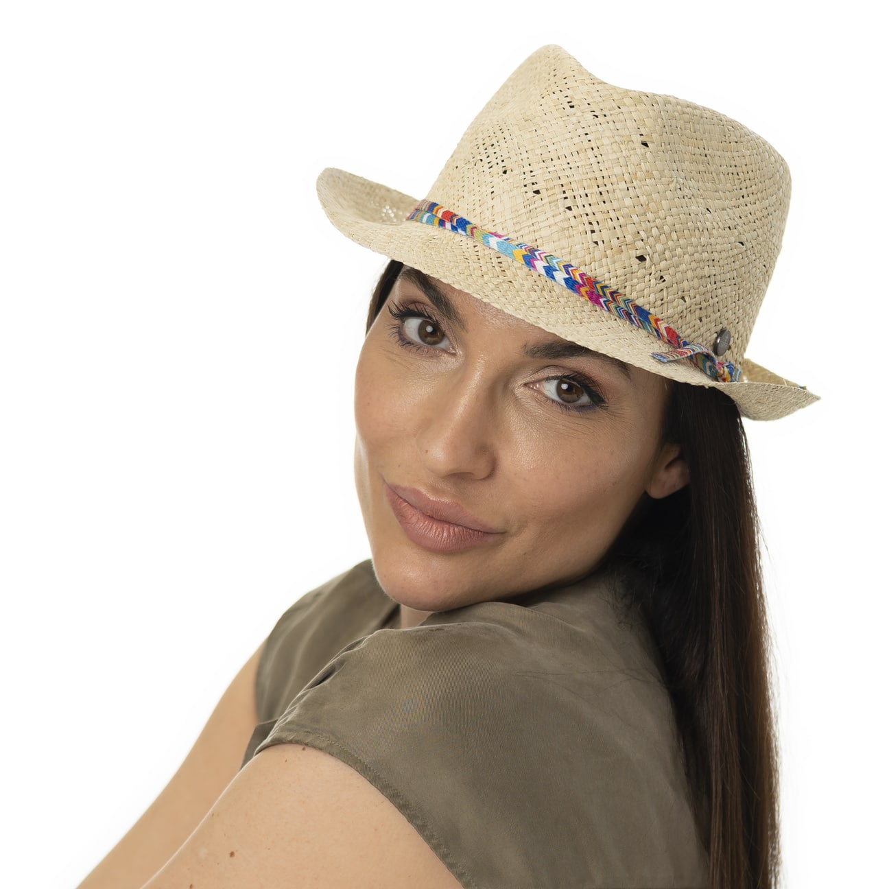 Fine Colour Band Trilby Straw Hat by Lierys - £45.95