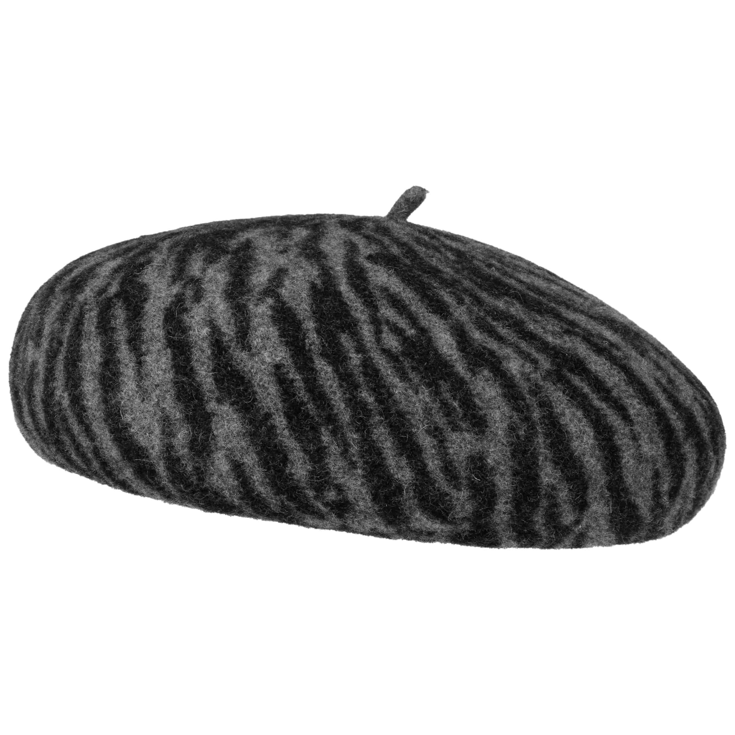 Grey Zebra Wool Beret by Lipodo - £35.95