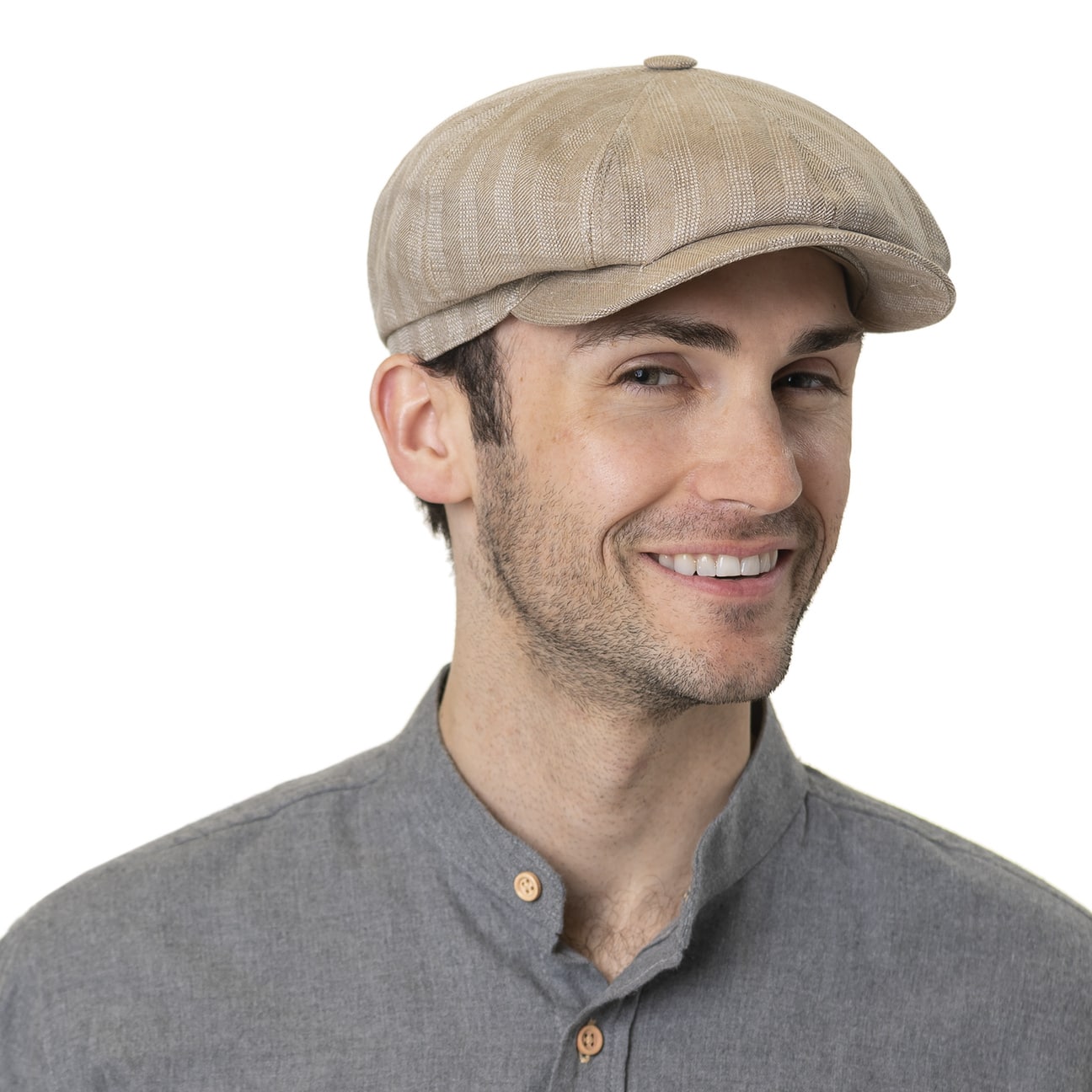 Hatteras Structured Linen Flat Cap by Stetson - £79.00