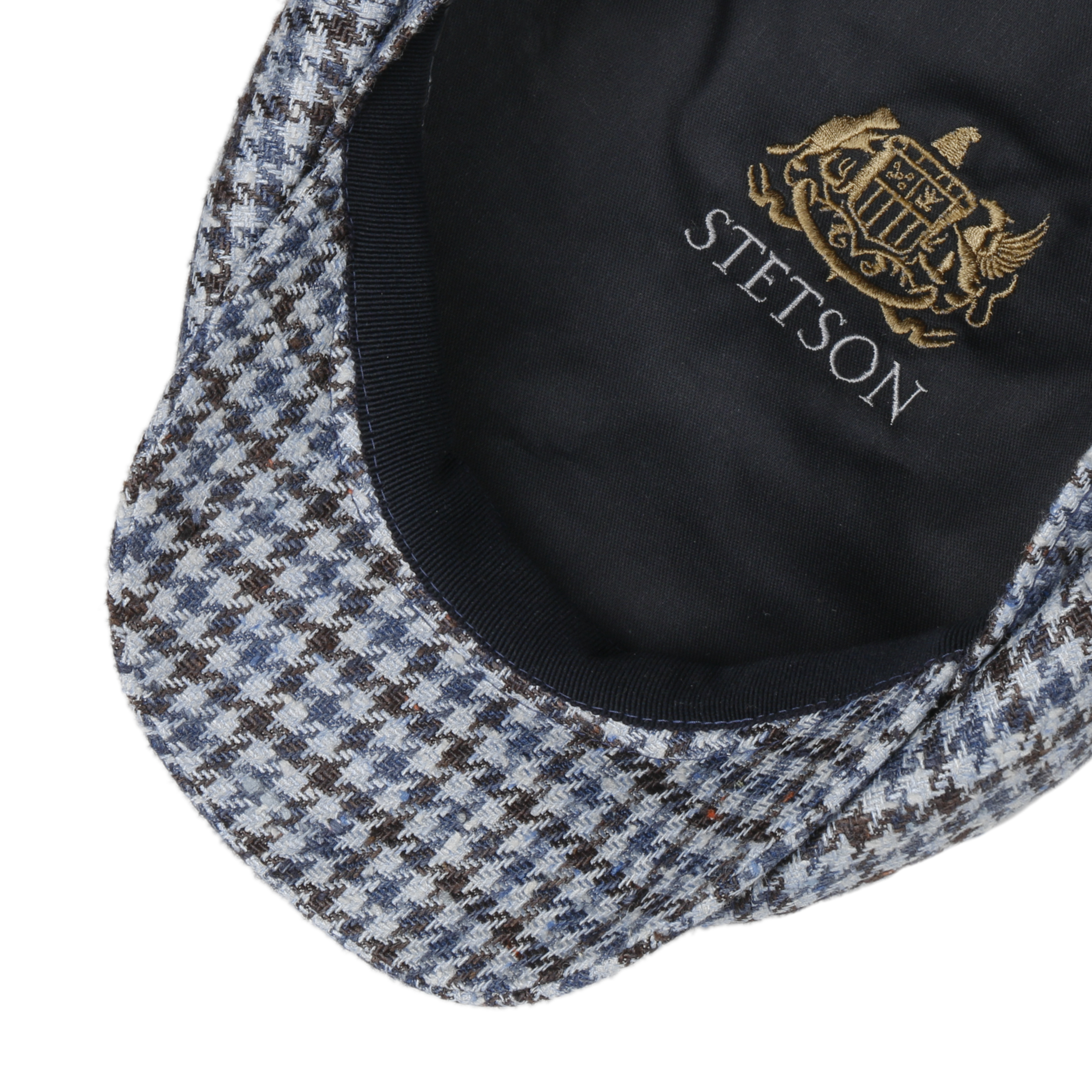 Hatteras Tricolour Houndstooth Flat Cap by Stetson - £159.00