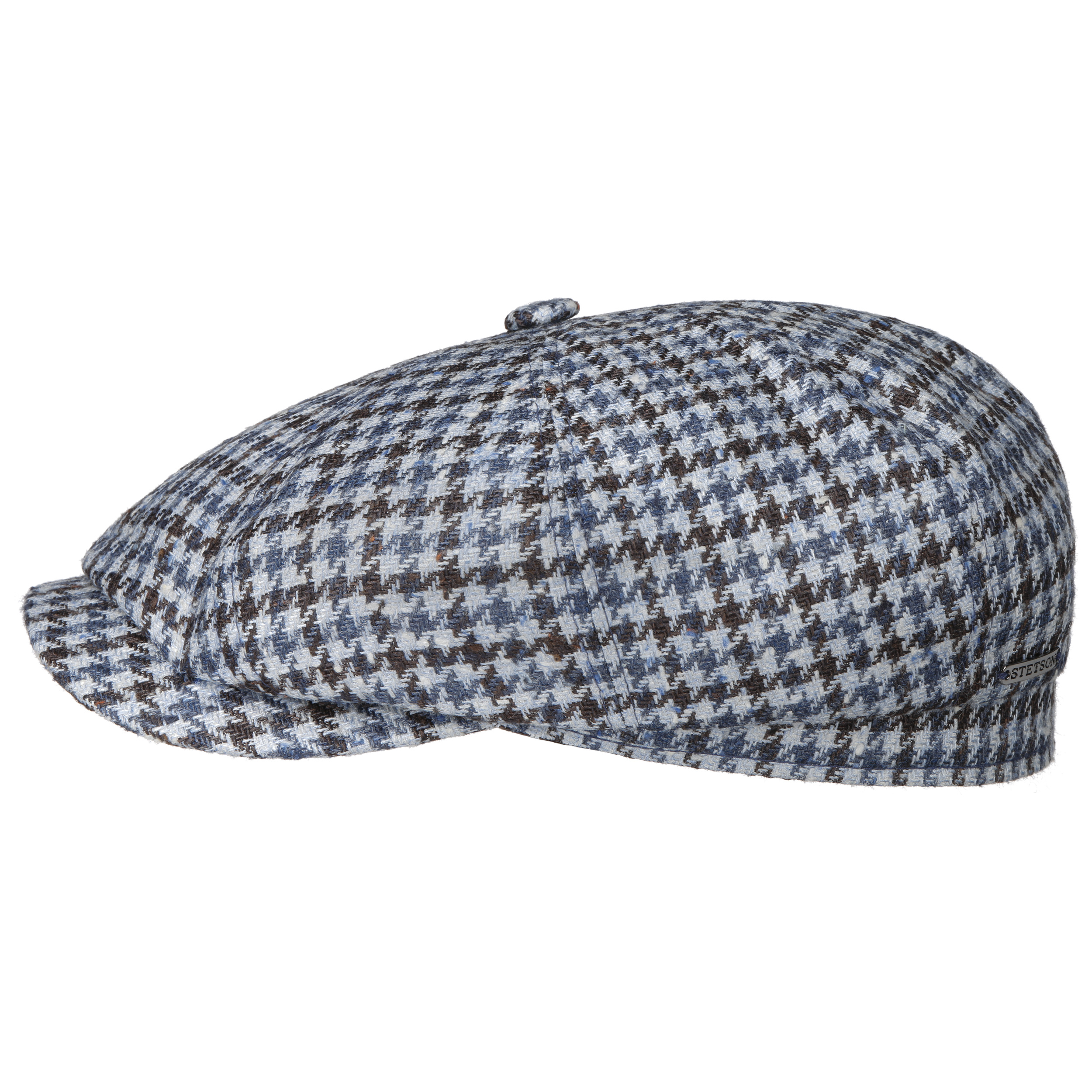 Hatteras Tricolour Houndstooth Flat Cap by Stetson - £159.00