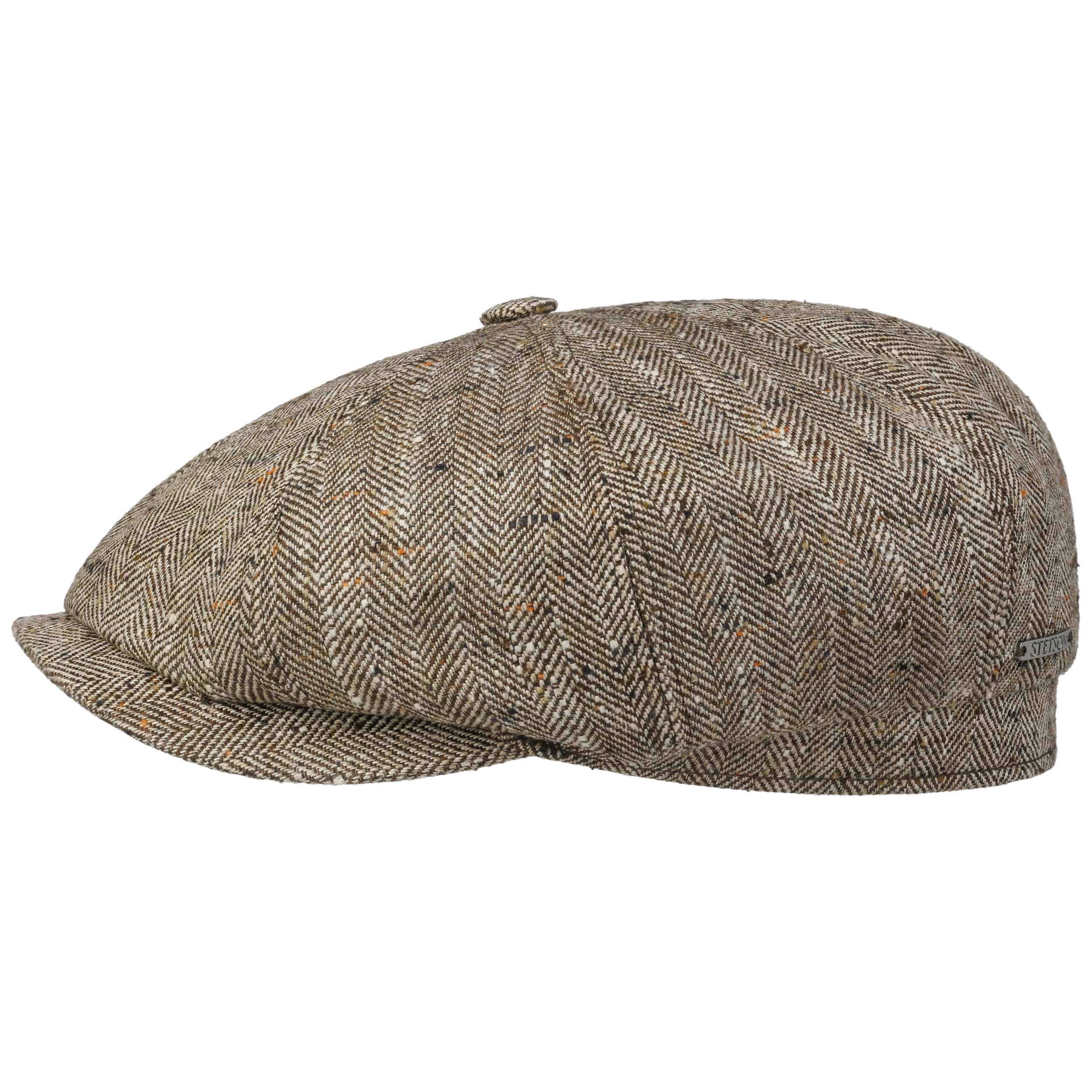 Hatteras Tweed Herringbone Flat Cap by Stetson - £129.00