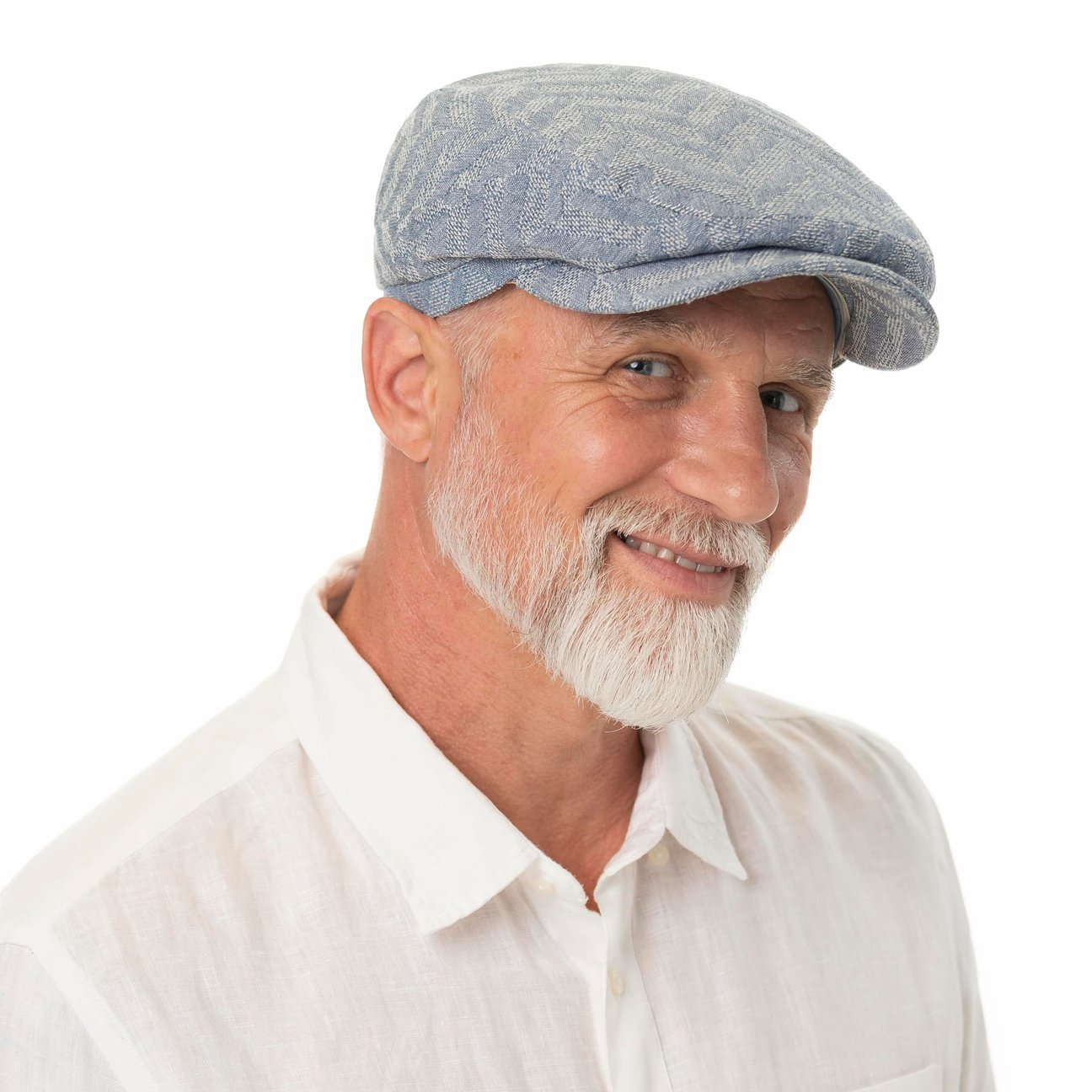Herringbone Cotton Mix Flat Cap by Stetson - £79.00