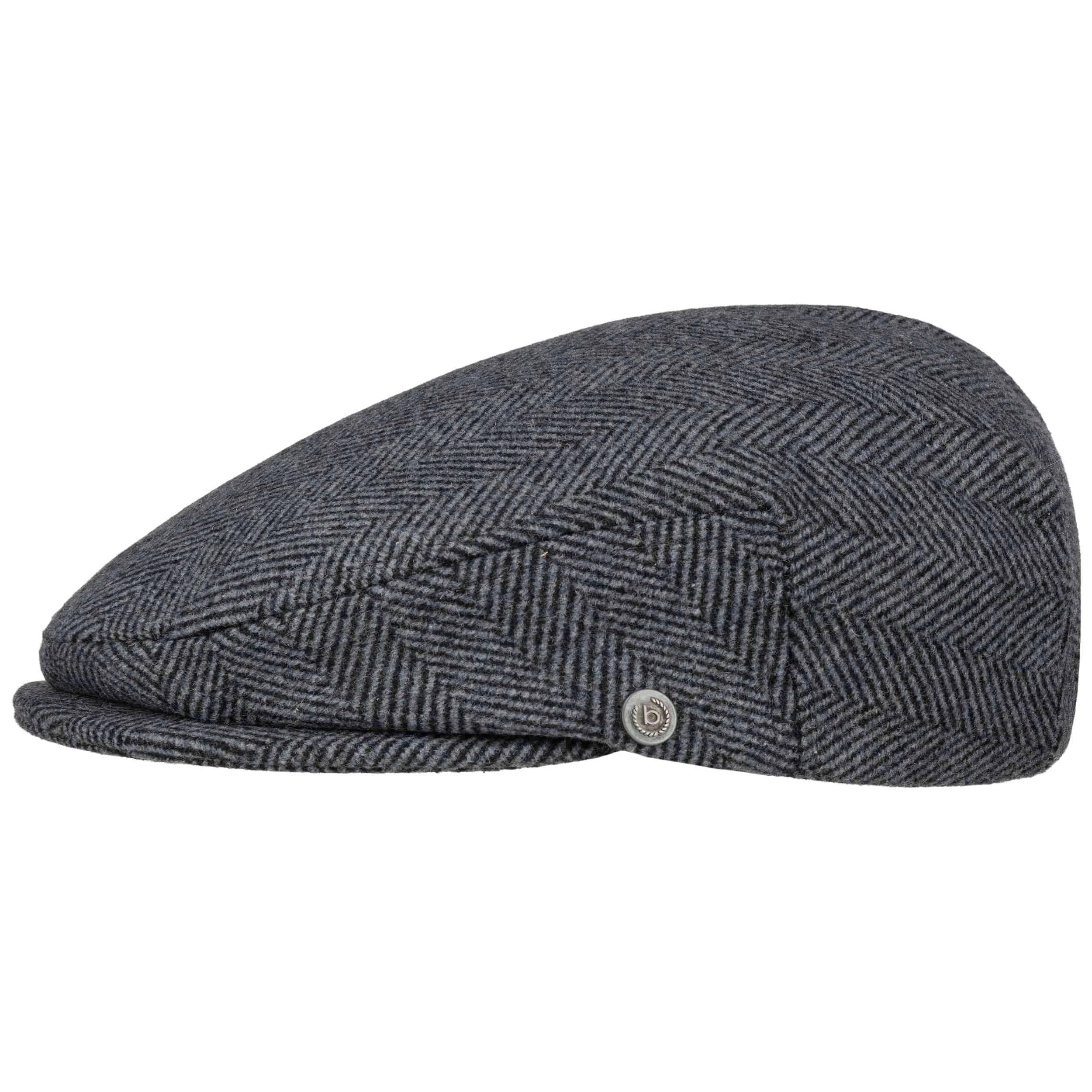 Herringbone Wool Driver Flat Cap by bugatti - £35.95