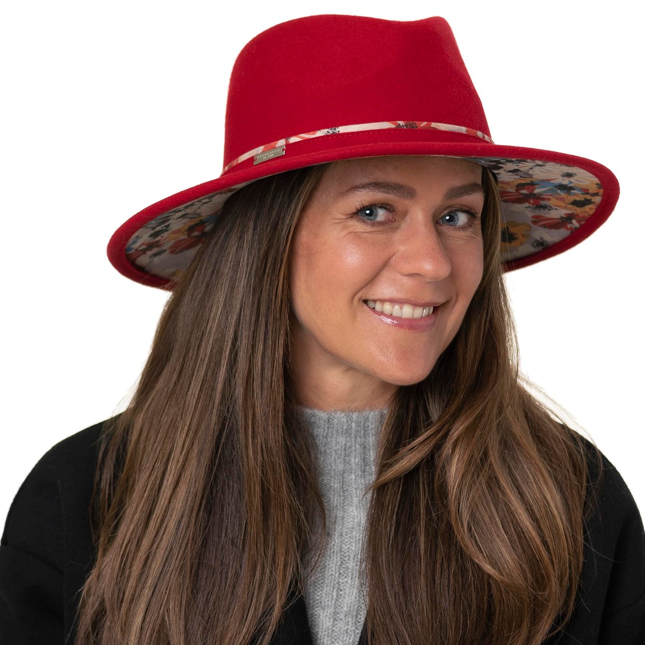 Jonia Felt Hat with Floral Underbrim by Seeberger - £80.95