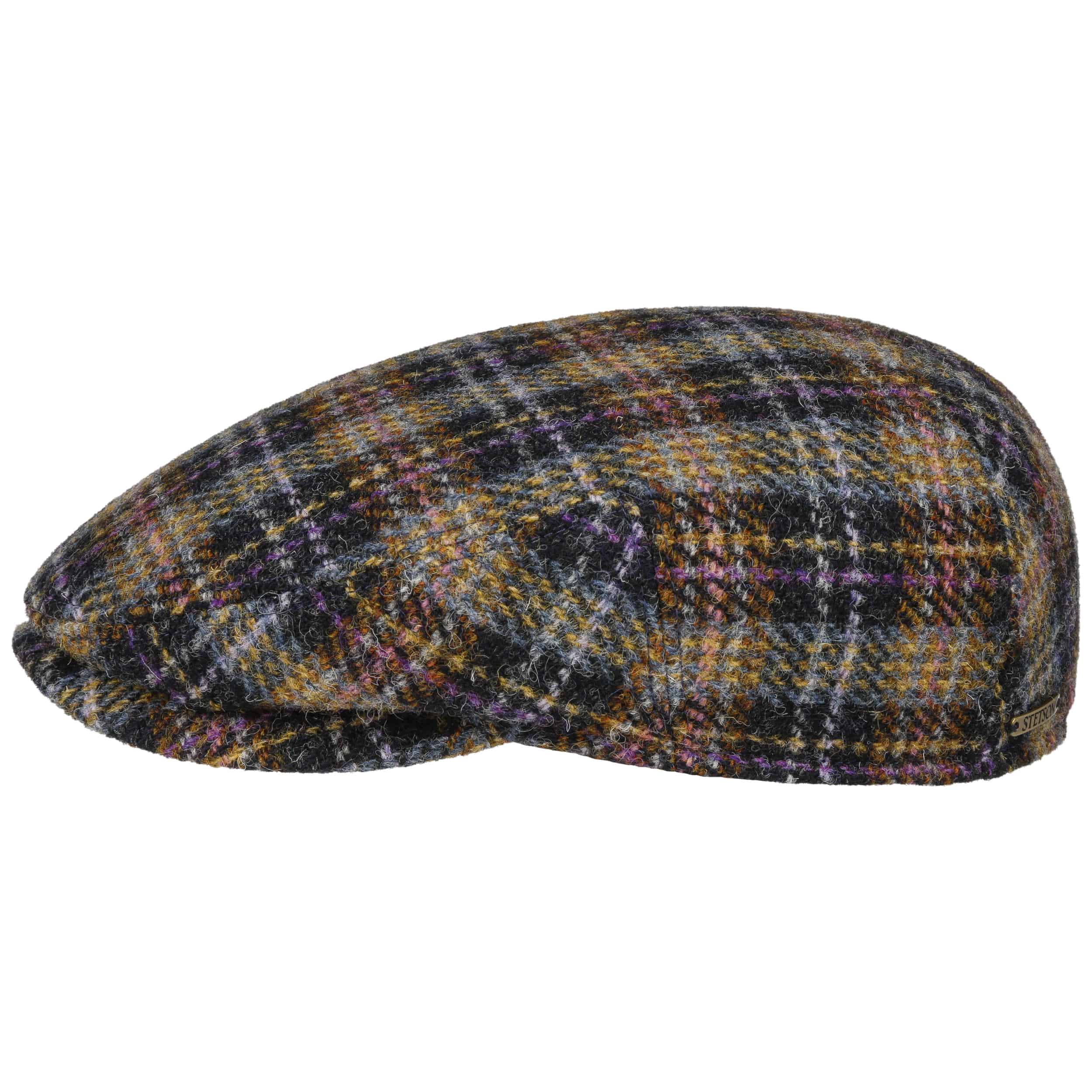 Kent Check Harris Tweed Flat Cap by Stetson - £129.00