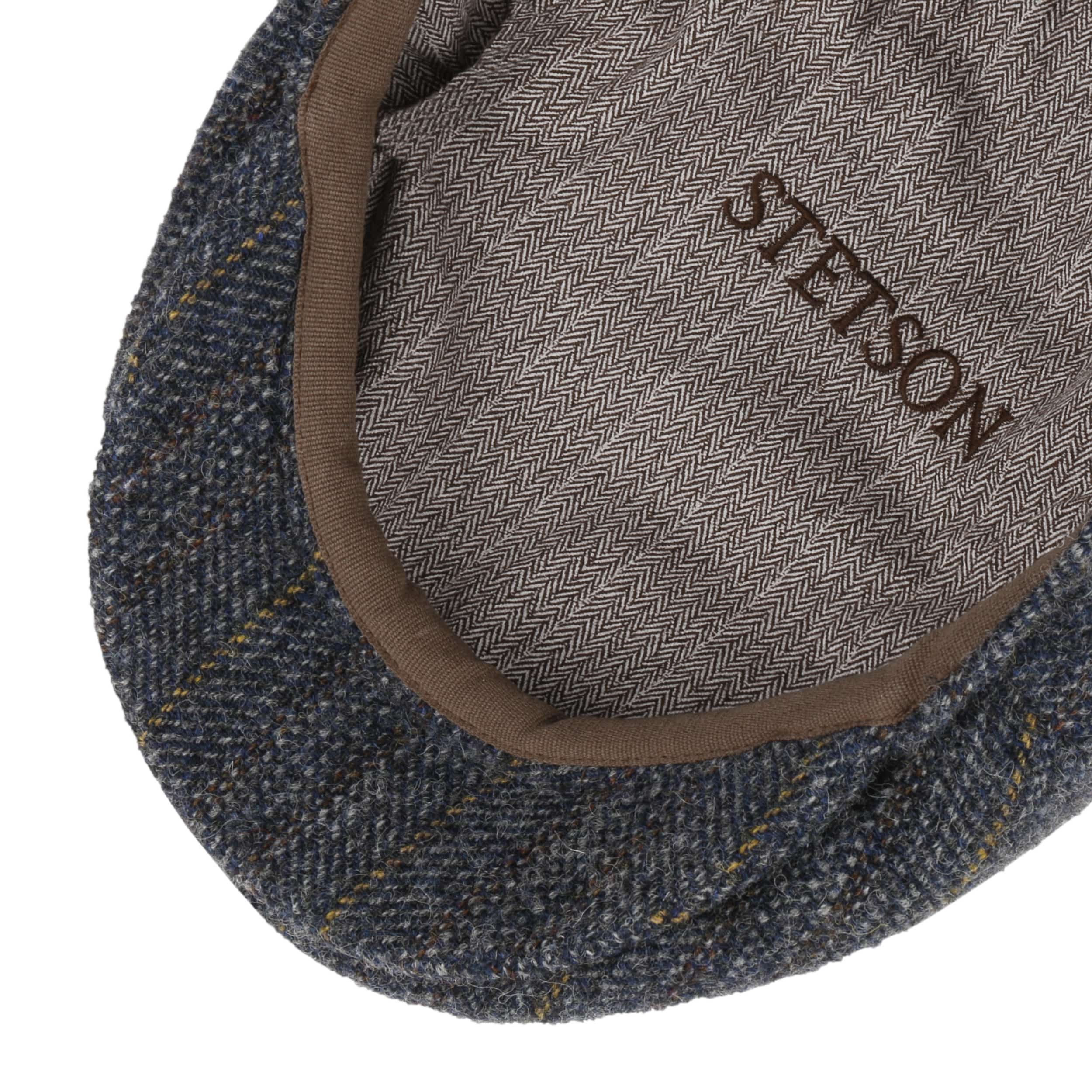 Kent Herringbone Stripe Flat Cap by Stetson - £119.00