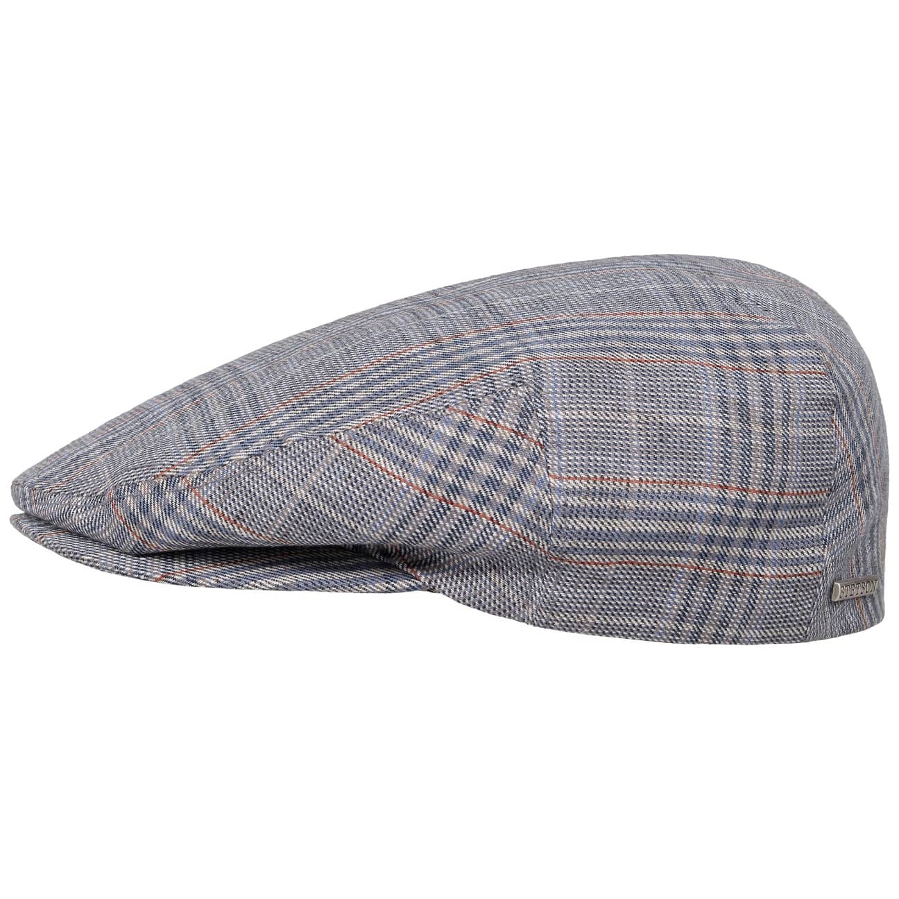 Kent Linen Checks Flat Cap by Stetson - £59.00