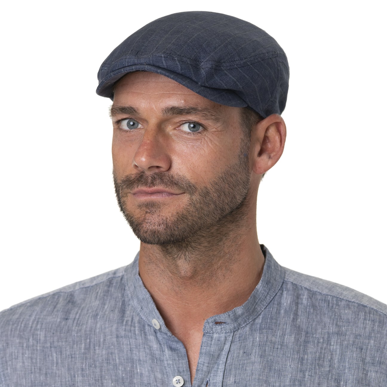 Kent Striped Linen Flat Cap by Stetson - £89.00