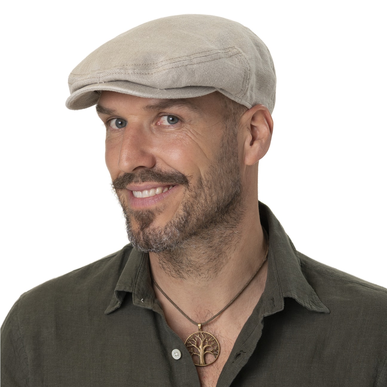 Kent Sustainable Linen Flat Cap by Stetson - £49.00