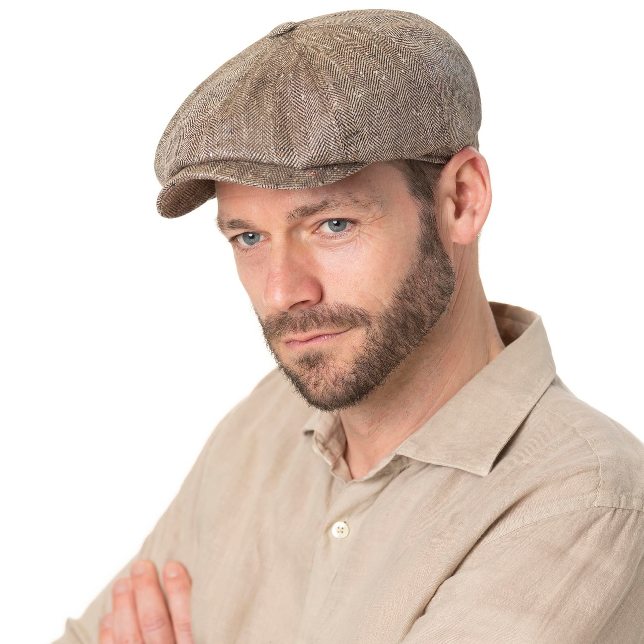 Lanfield Herringbone Flat Cap by Stetson - £179.00