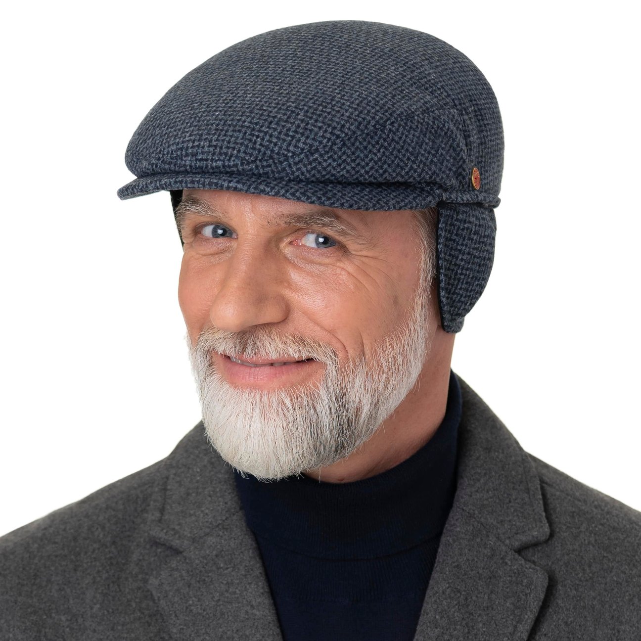 Merlino Zigzag Flat Cap with Ear Flaps by Mayser - £97.95