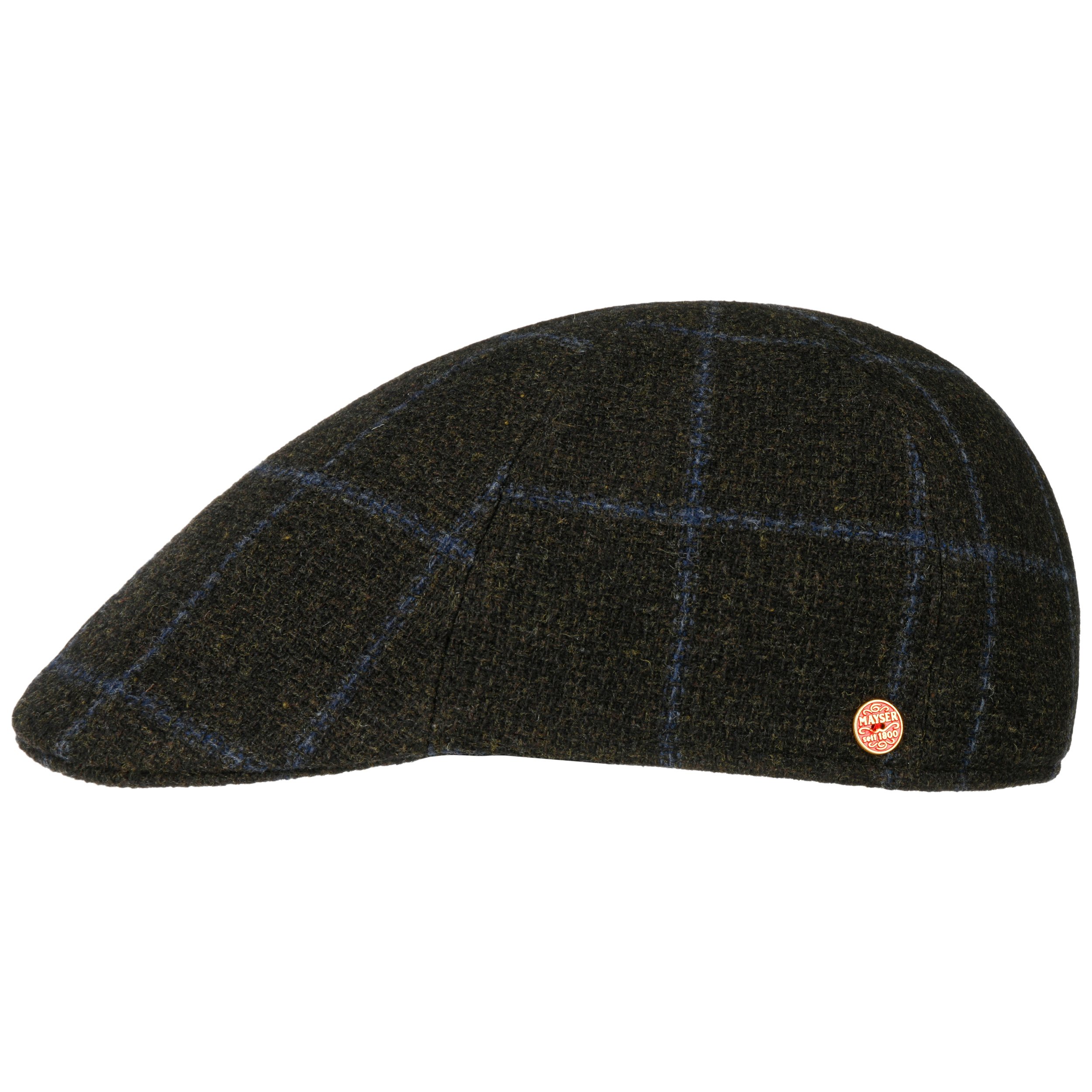 Paddy Wool Check Flat Cap by Mayser - £47.95