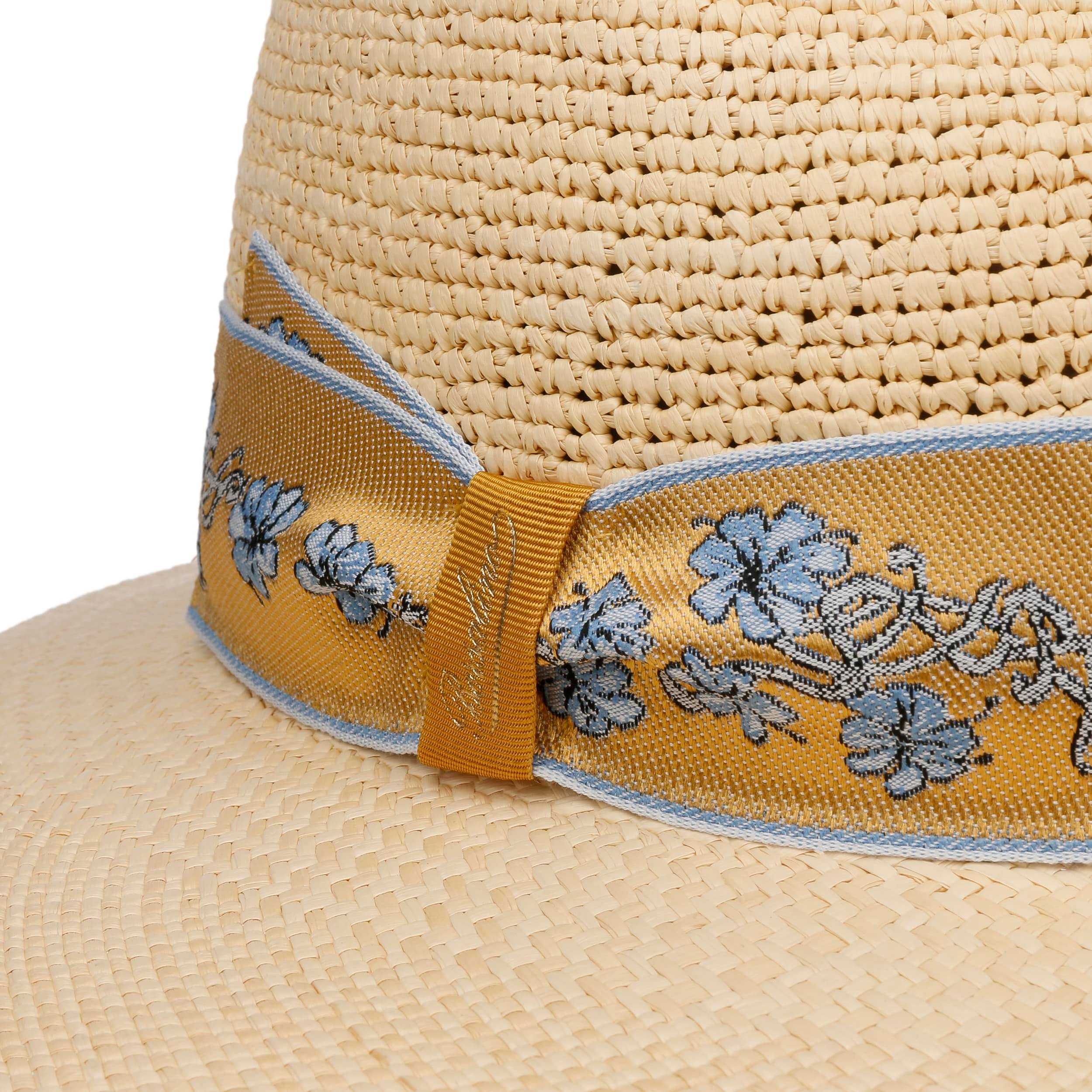 Reverse Crown Flower Straw Hat by Borsalino - £231.95