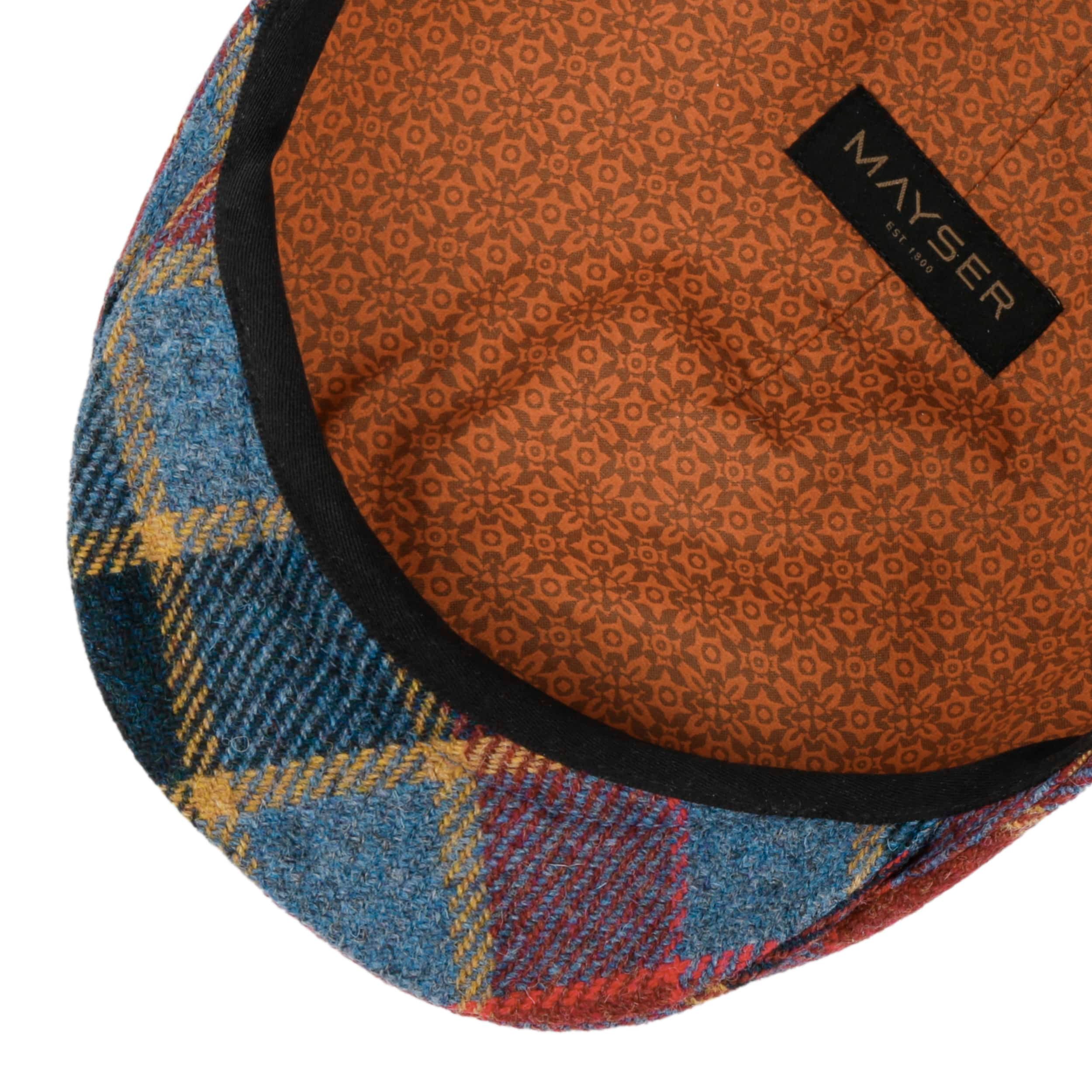 Sidney Big Colour Check Flat Cap by Mayser - £88.95