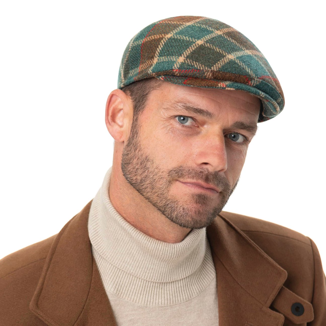Sidney Big Colour Check Flat Cap by Mayser - £88.95