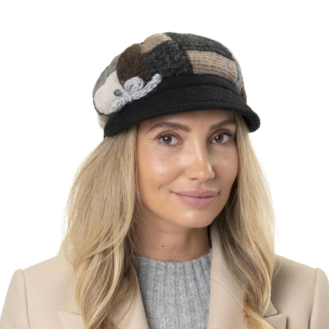 Sominea Patchwork Wool Newsboy Cap by Lierys - £34.95