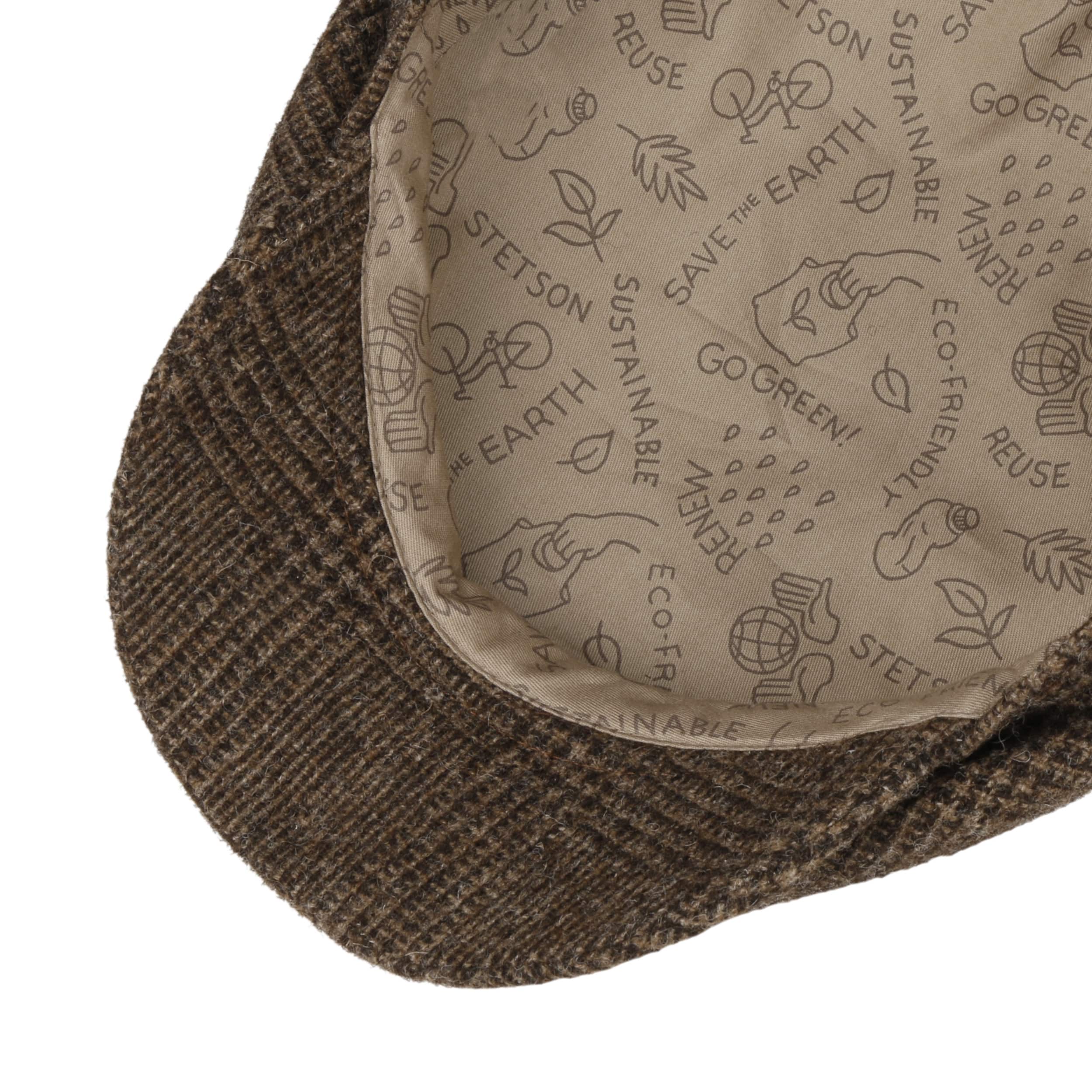 Sustainable Glencheck Driver Flat Cap by Stetson - £119.00