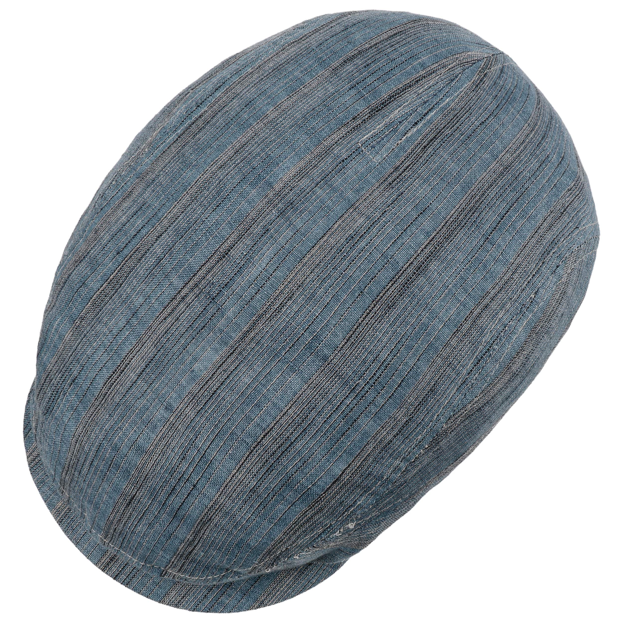 Tesrick Stripe Driver Linen Flat Cap by Stetson - £119.00