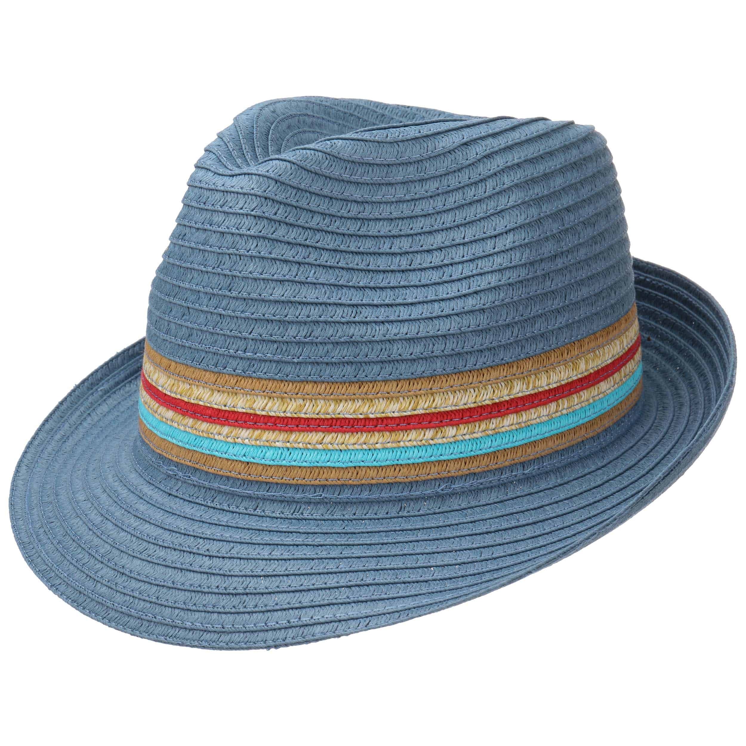 Uni Stripes Straw Trilby Hat by Lipodo - £17.95